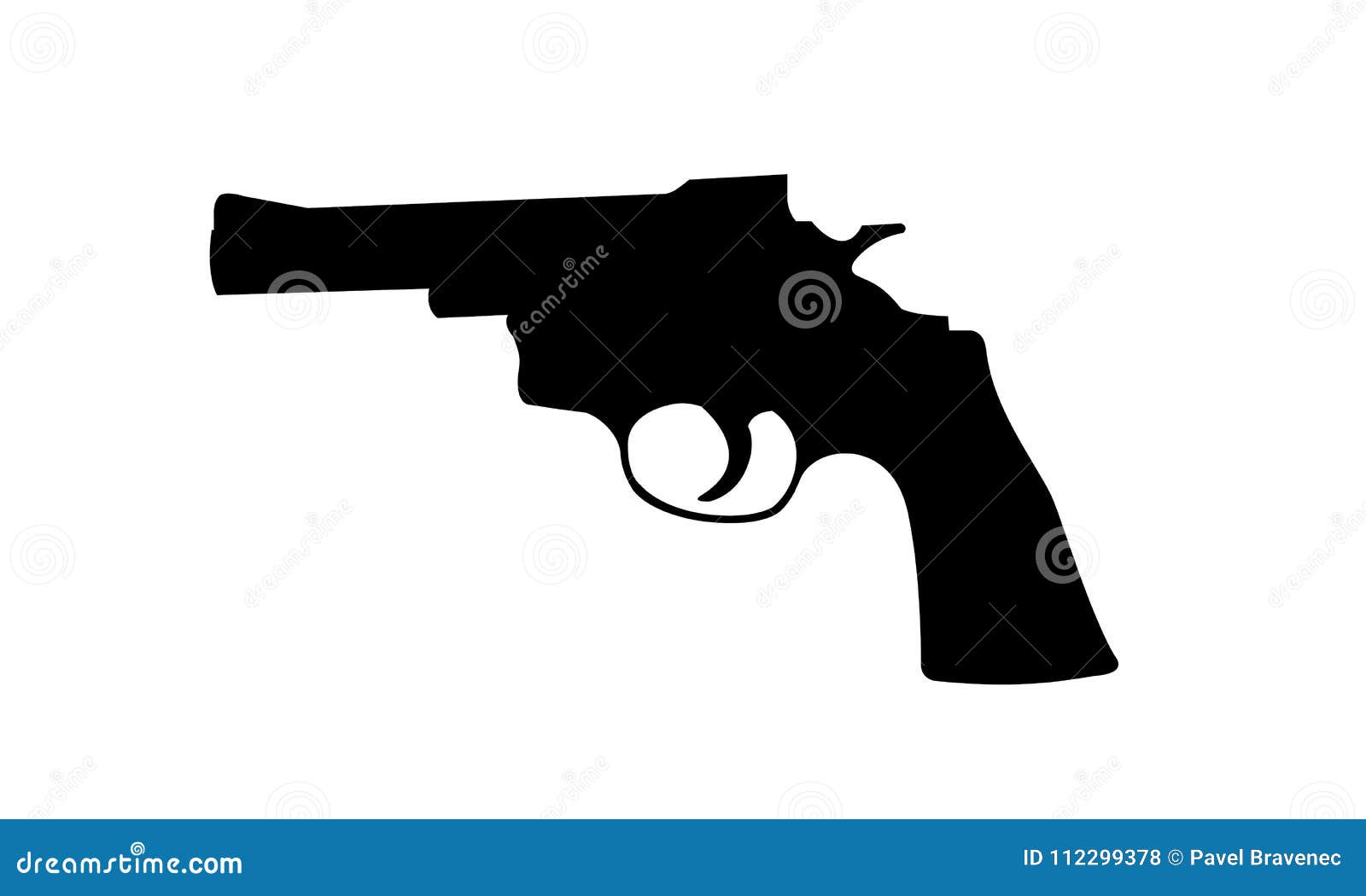 Realistic Silhouette Of Revolver Isolated On White Backgr Stock Photo ...