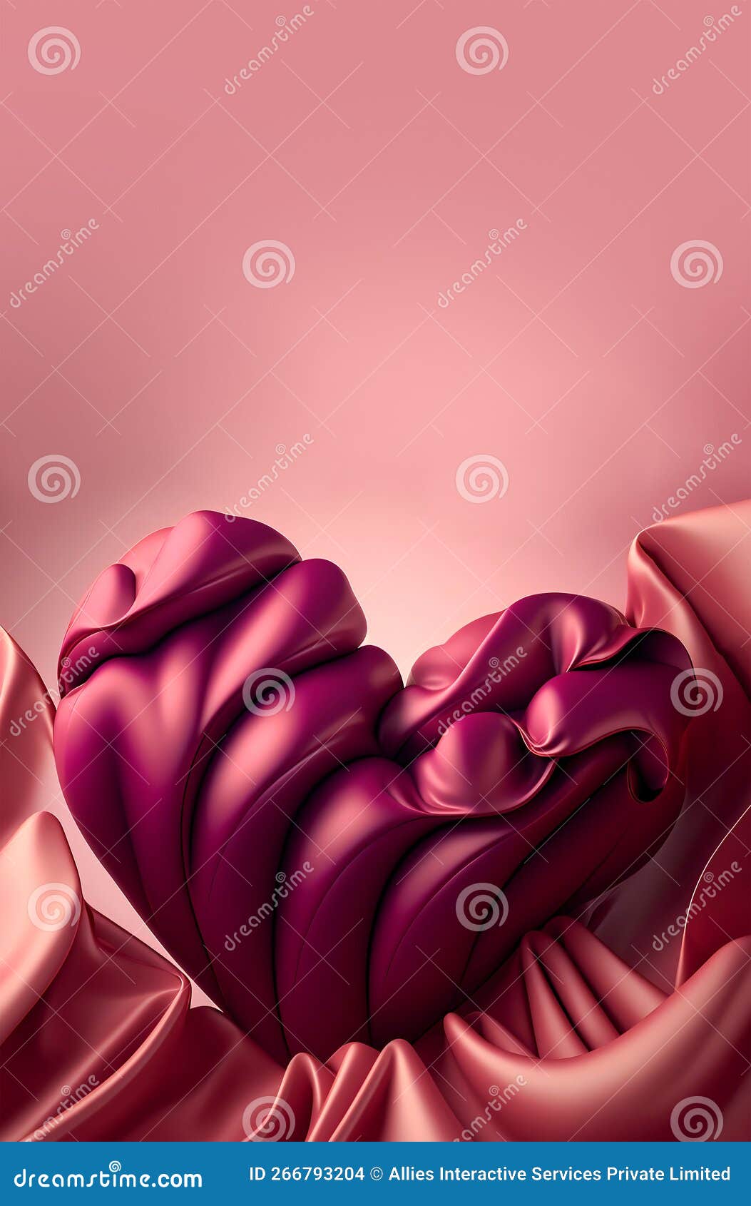 Realistic Silk Forming Heart Shape on Cloth Background. 3D Stock ...