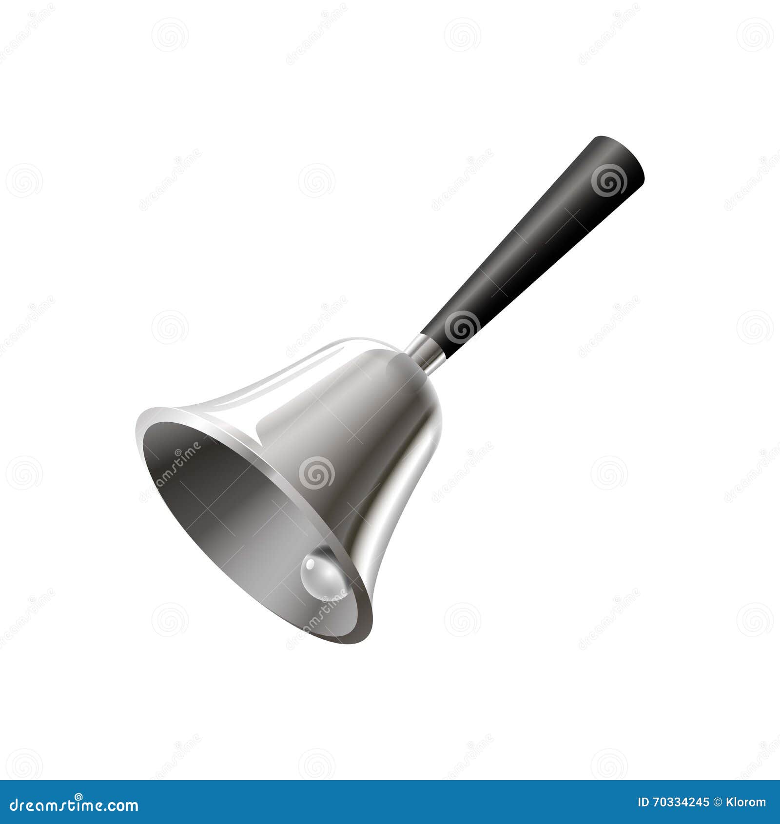 Realistic Silver Bell with a Handle Stock Vector - Illustration of ...