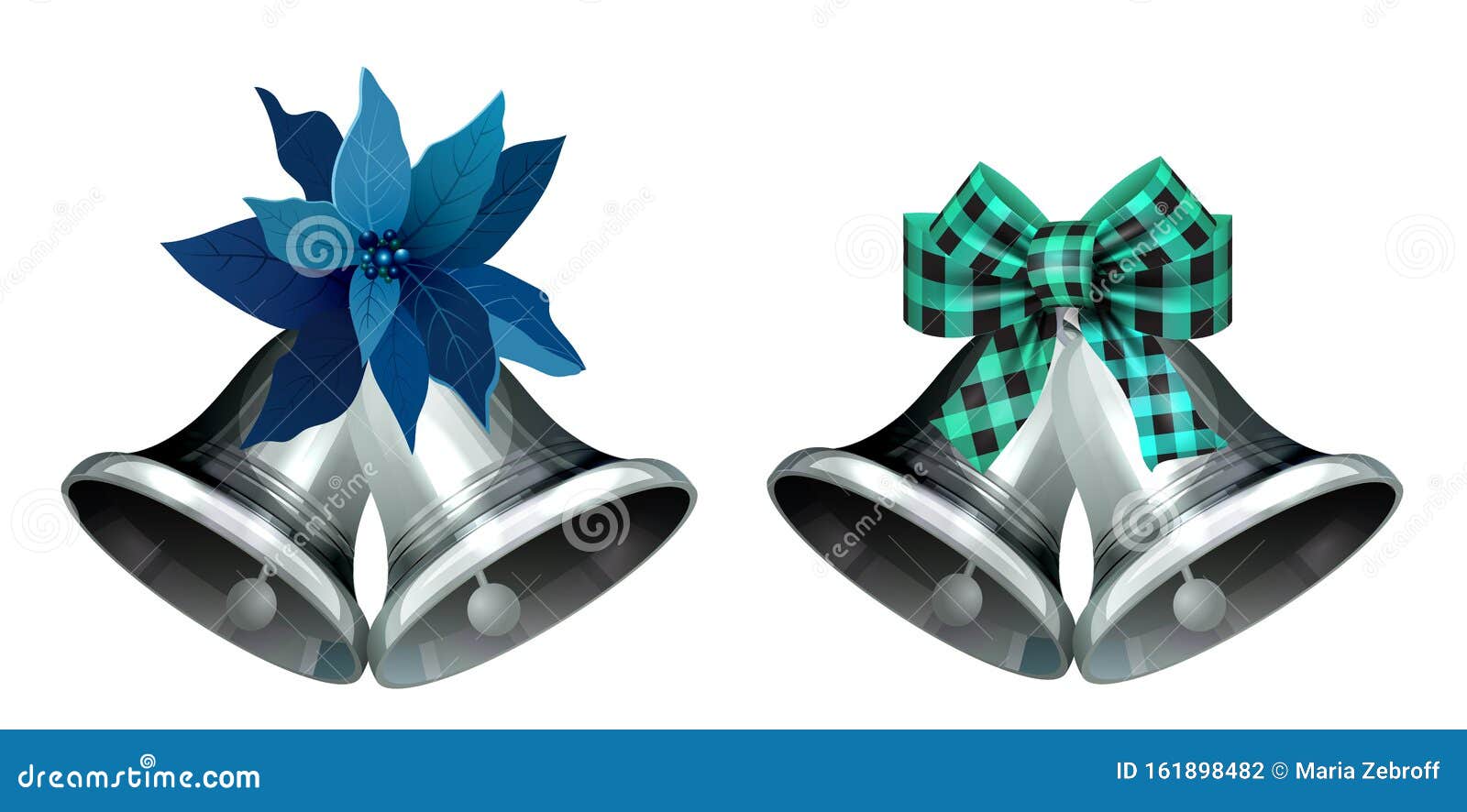 Realistic Silver Bell Isolated on White Stock Vector - Illustration of ...