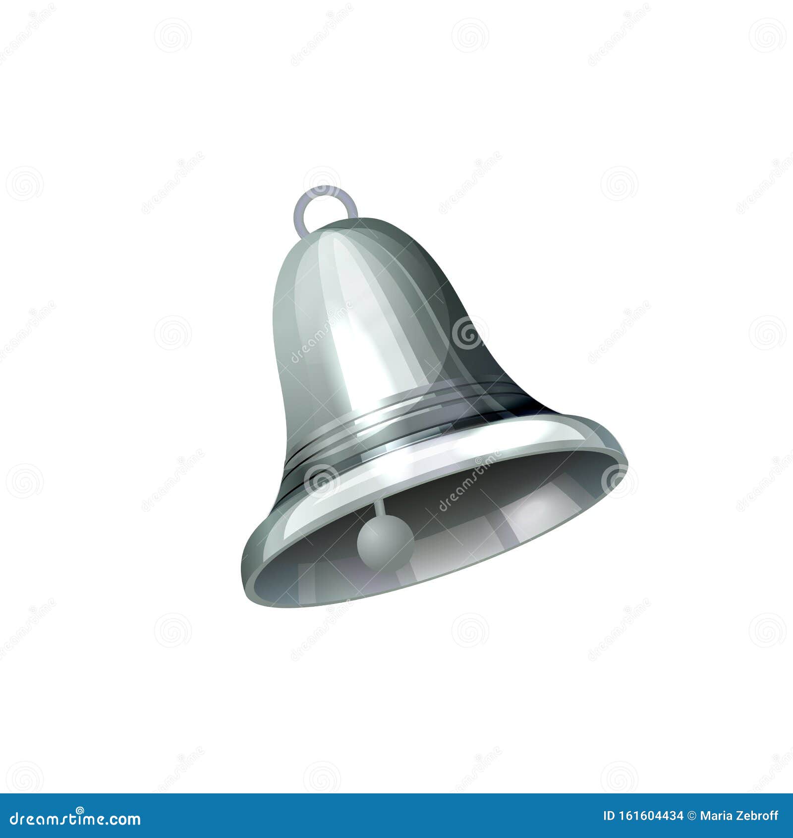 Realistic Silver Bell Isolated on White Stock Vector - Illustration of ...