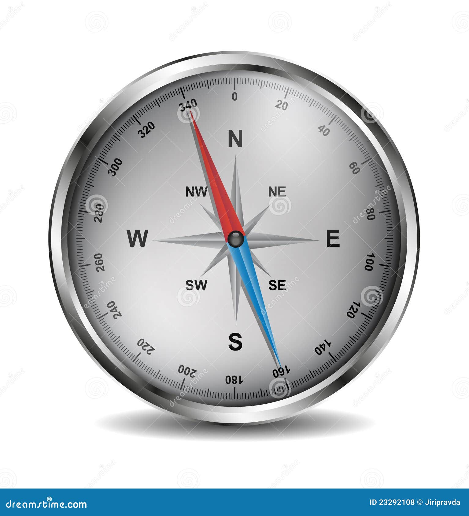 Realistic silver compass stock vector. Illustration of magnet - 23292108