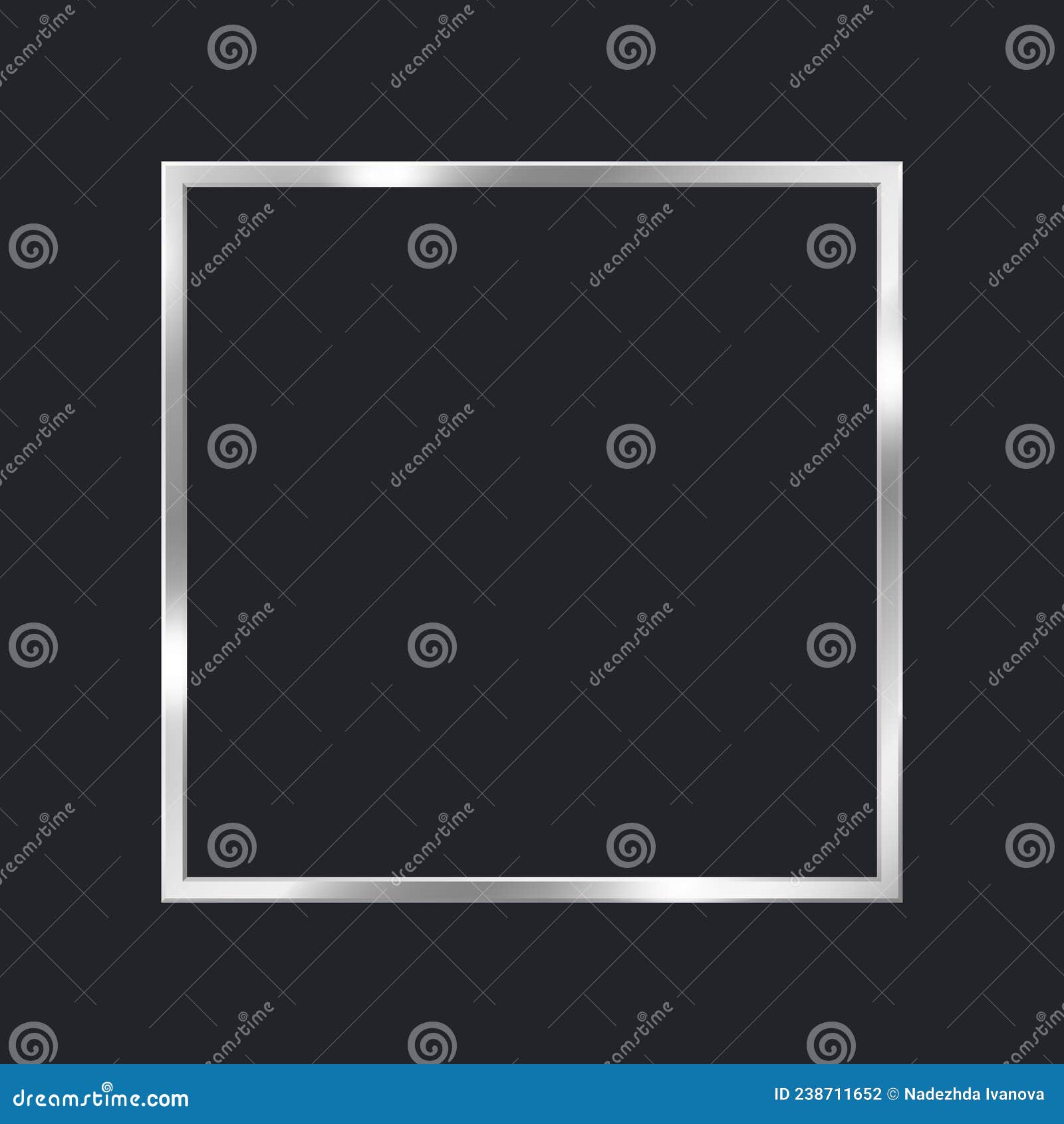 Realistic Silver Frame Design Vector Illustration. Stock Vector ...