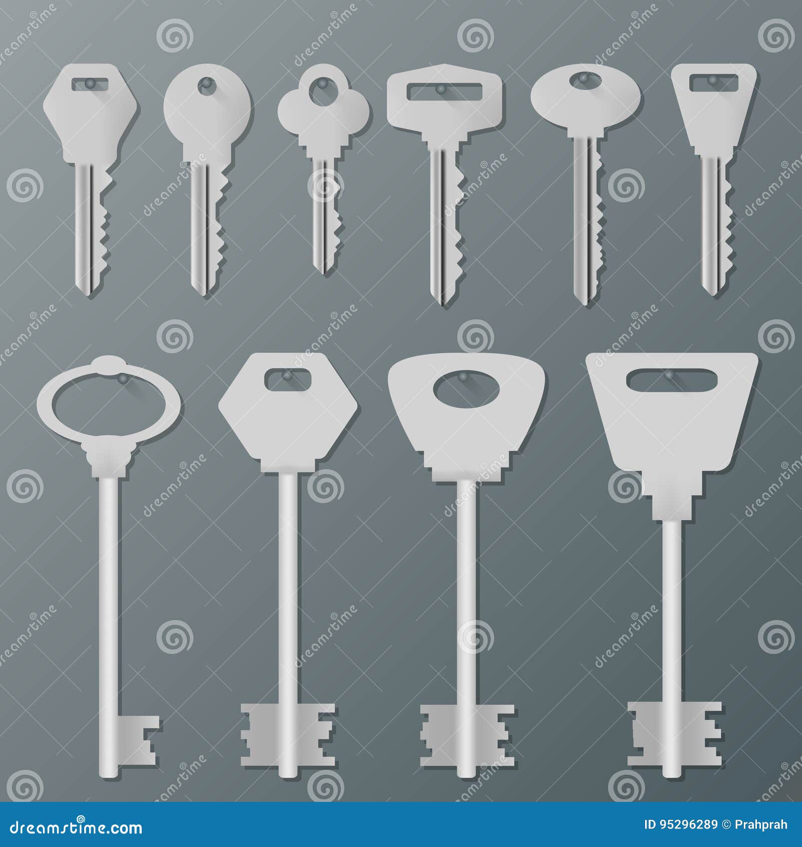Realistic Silver Keys on Wall Stock Vector - Illustration of privacy ...