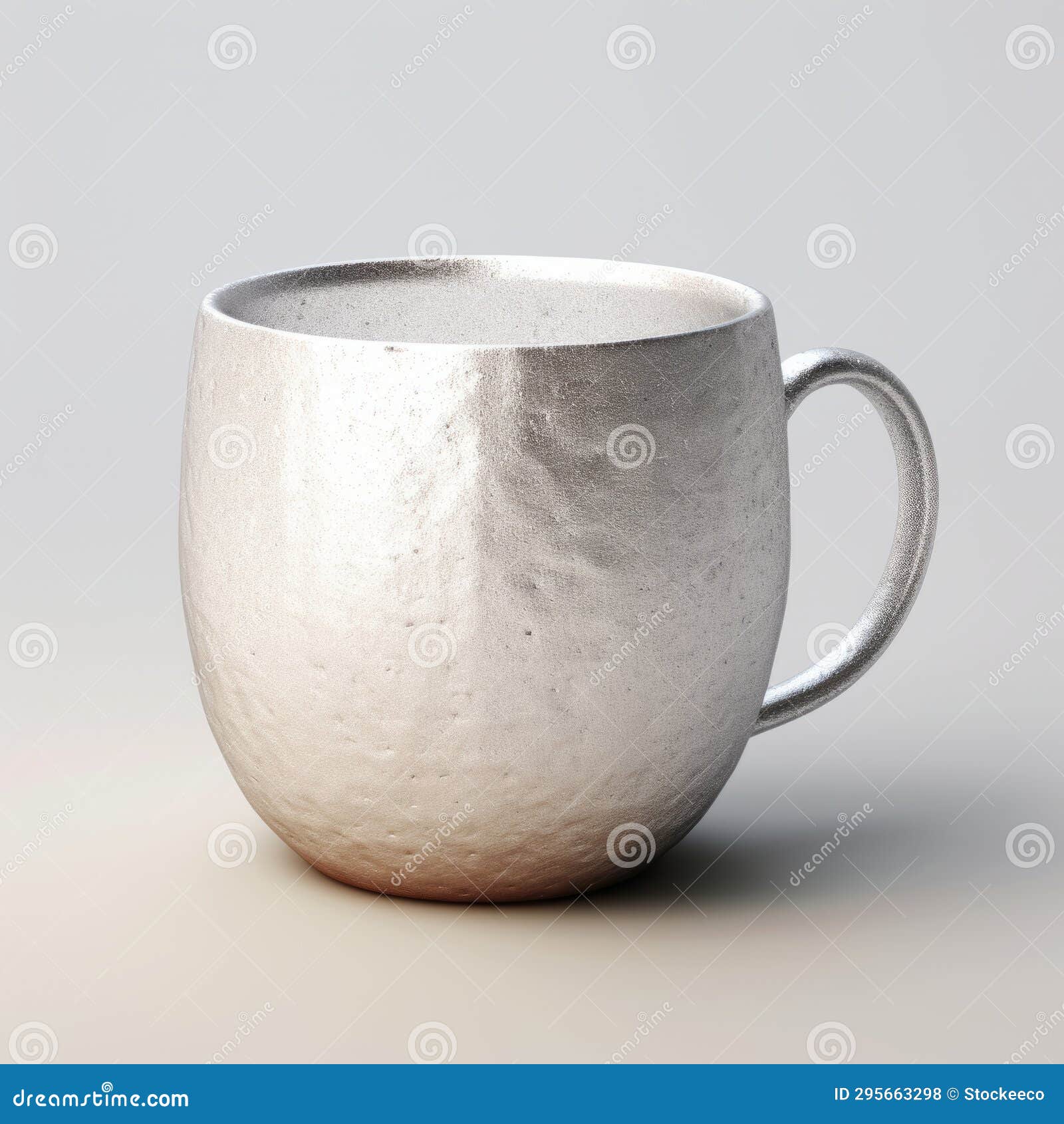 Realistic Silver Mug 3d Model With Organic Texture And Soft Lighting ...
