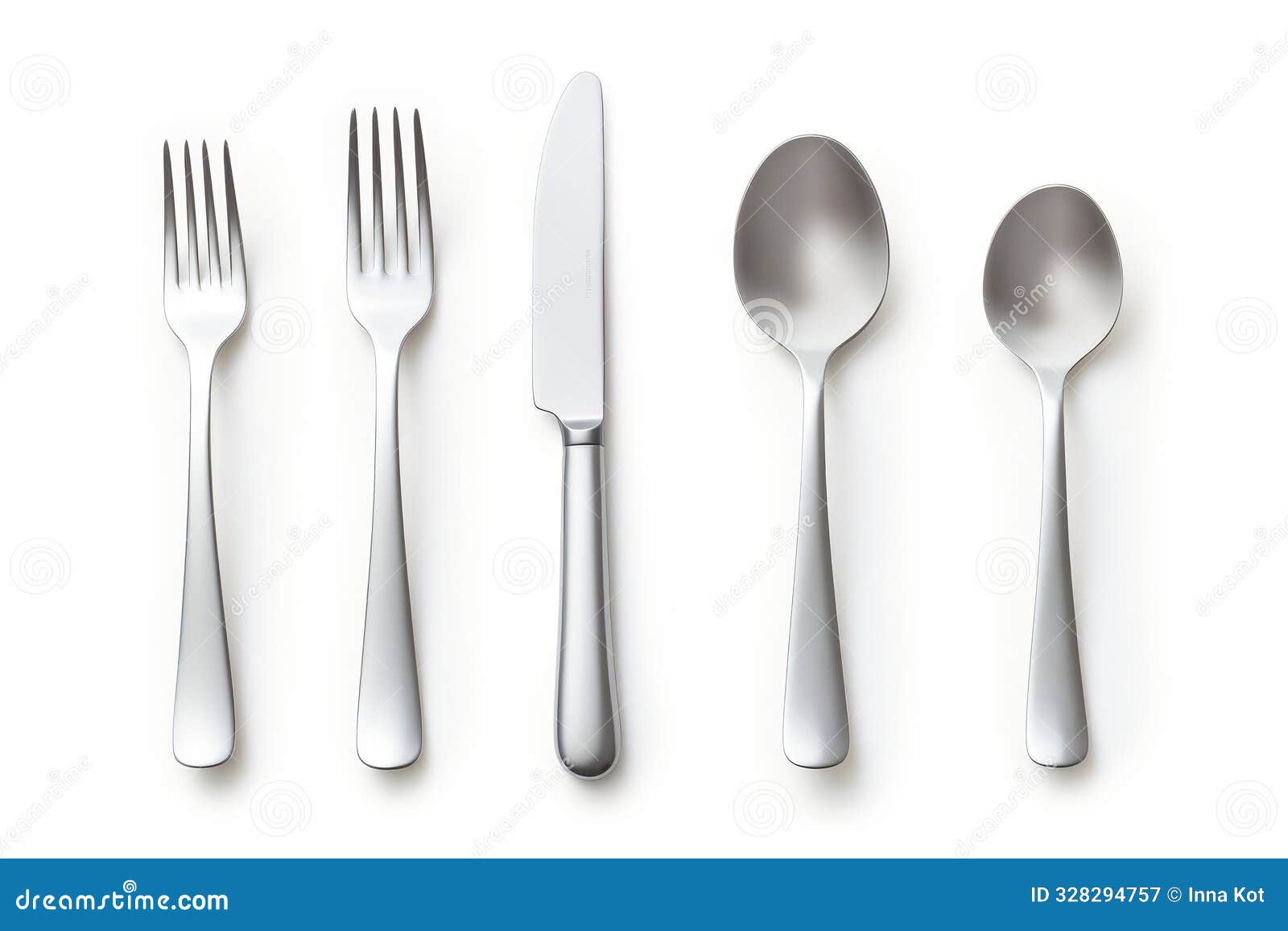 Realistic Silverware Top View Cartoon Vector | CartoonDealer.com #89821873