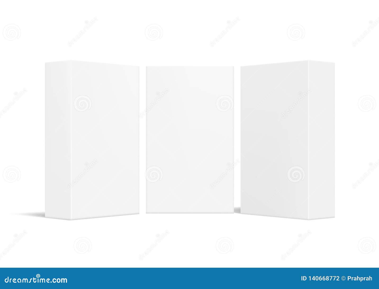 Realistic Simple Blank Packet Carton Product Pack Stock Illustration ...