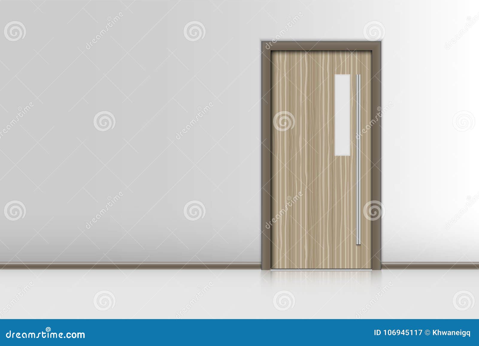 Realistic Single Door and Interiors Decorative., Indoor Concept, Vector ...