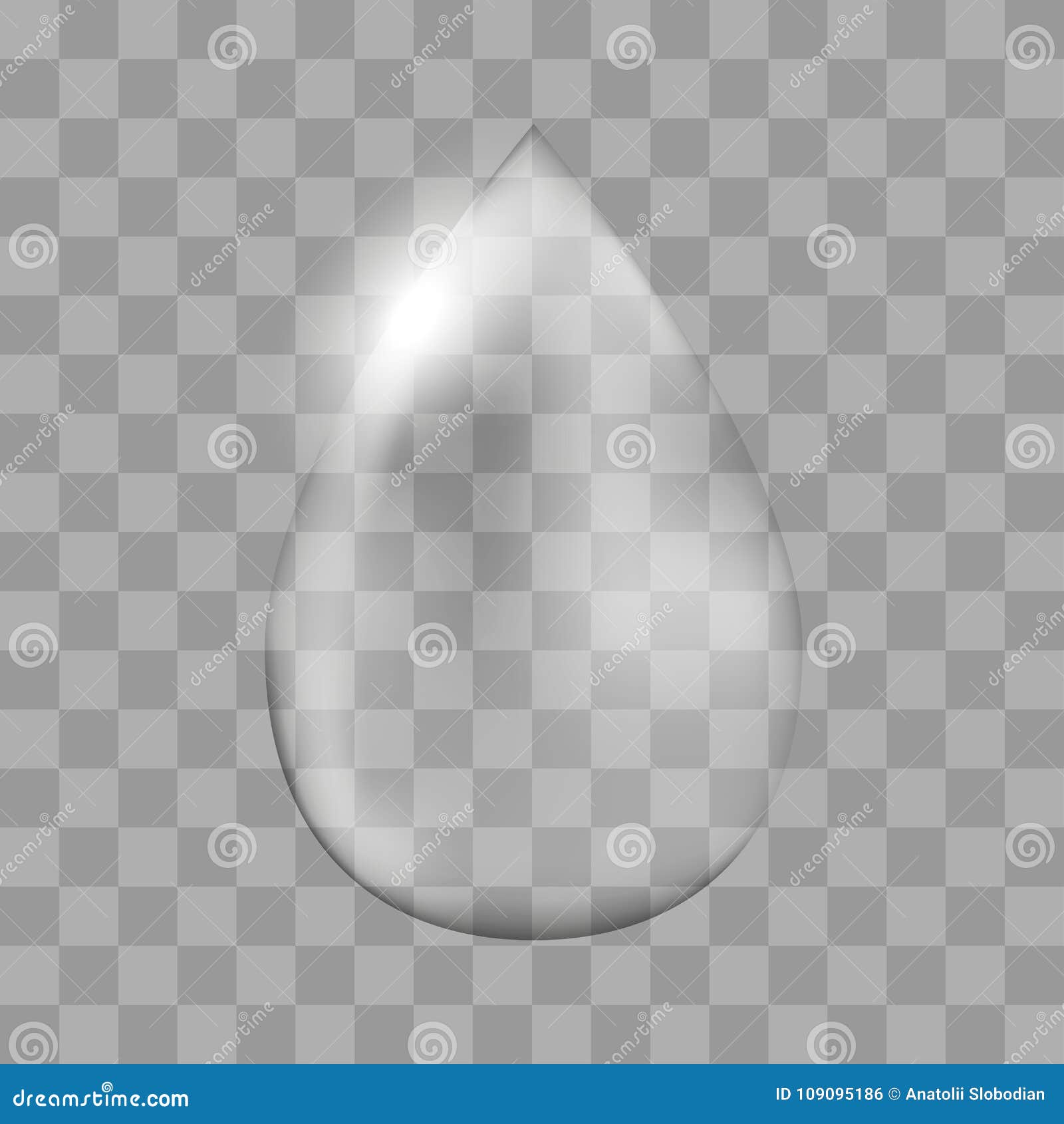 Realistic Single Water Drop Isolated on White Vector Stock Vector ...