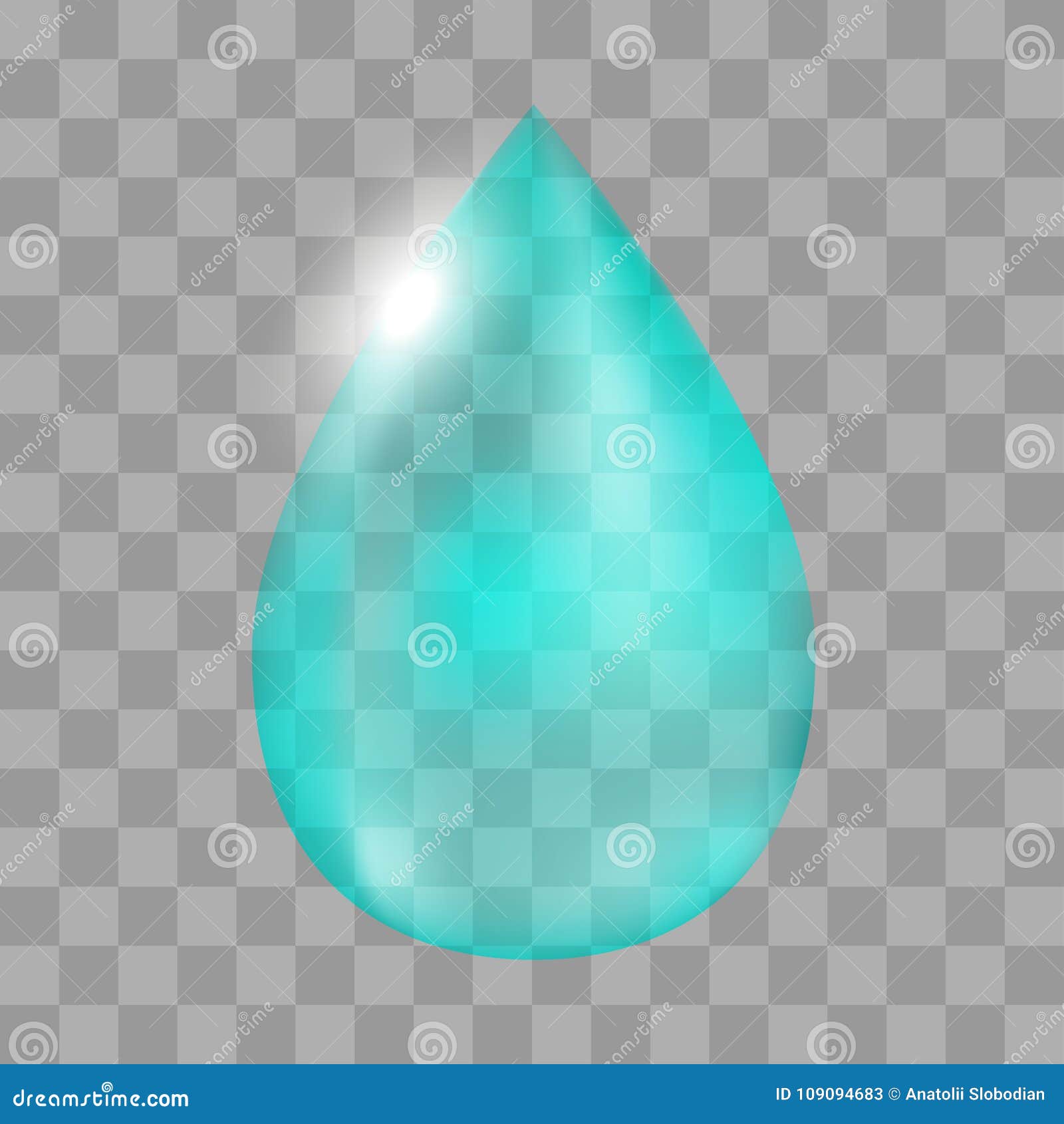Realistic Single Water Drop Isolated on White Vector Stock Vector ...
