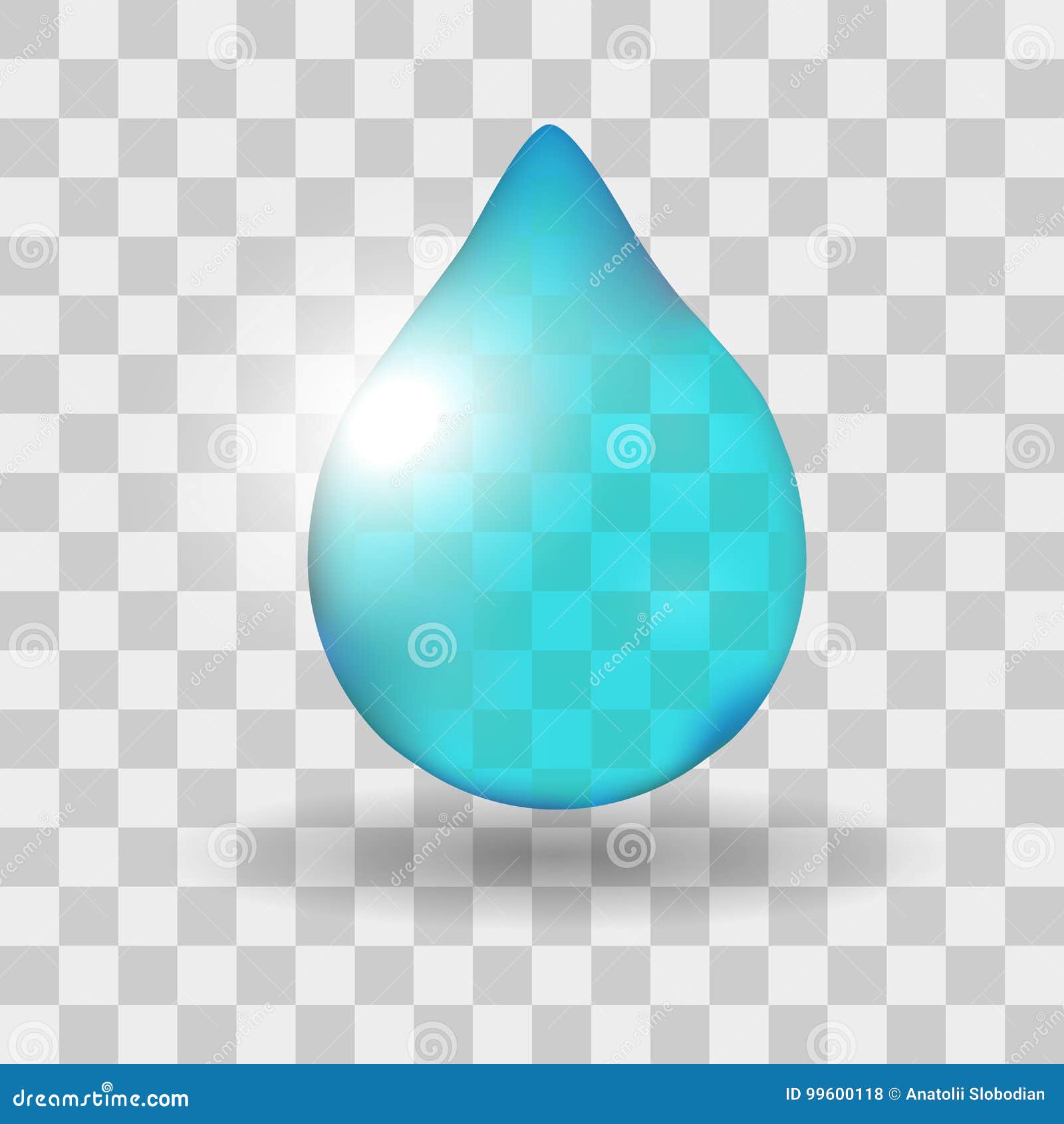 Realistic Single Water Drop Stock Vector - Illustration of rain ...