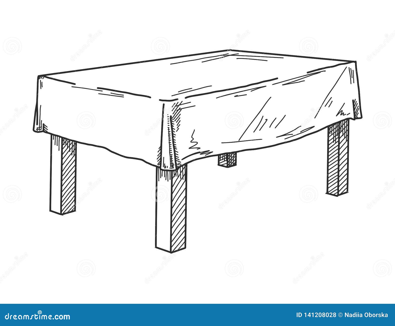 Realistic Sketch of the Table in Perspective. Vector Stock Illustration ...