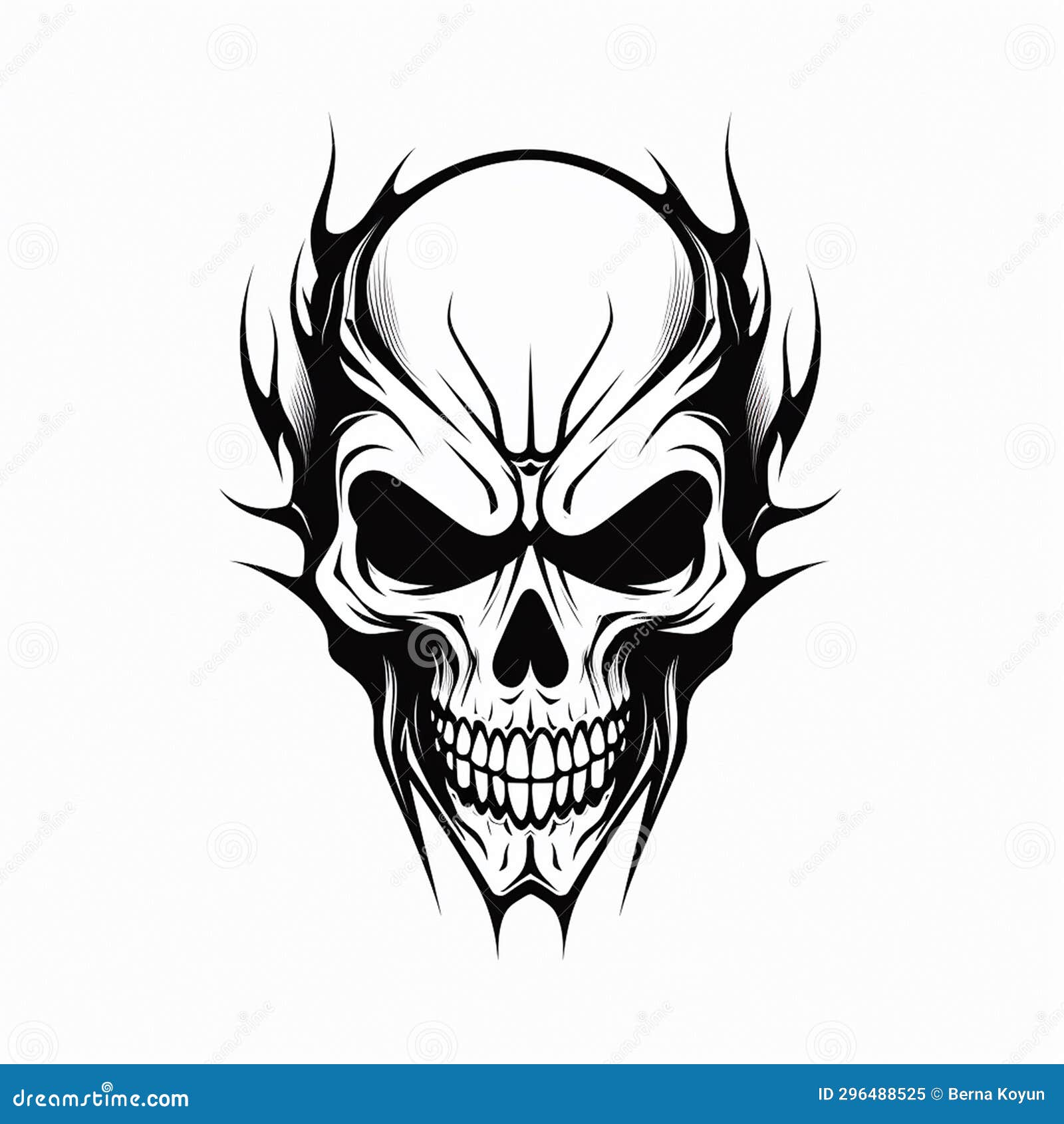 Realistic Skull Drawing stock illustration. Illustration of cartoon ...