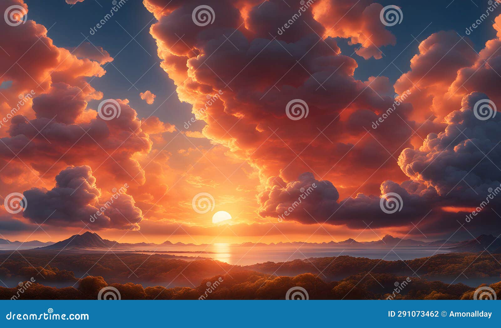 Realistic Sky with Clouds, Beautiful Heaven Nature Background Design ...