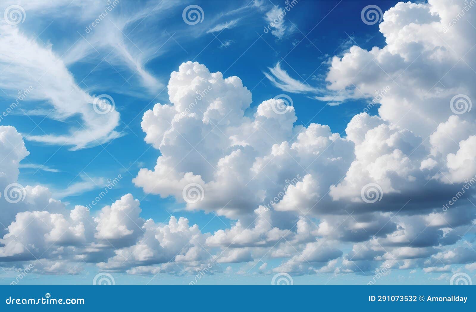 Realistic Sky with Clouds, Beautiful Heaven Nature Background Design ...
