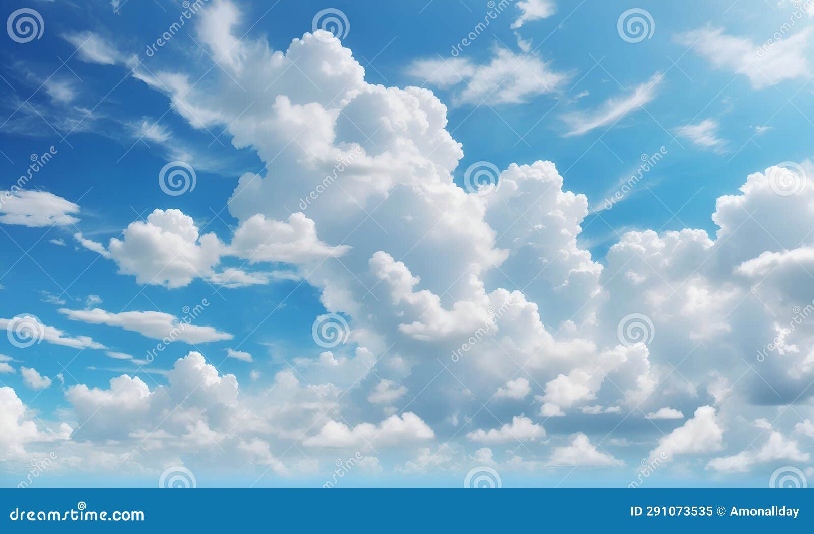 Realistic Sky with Clouds, Beautiful Heaven Nature Background Design ...