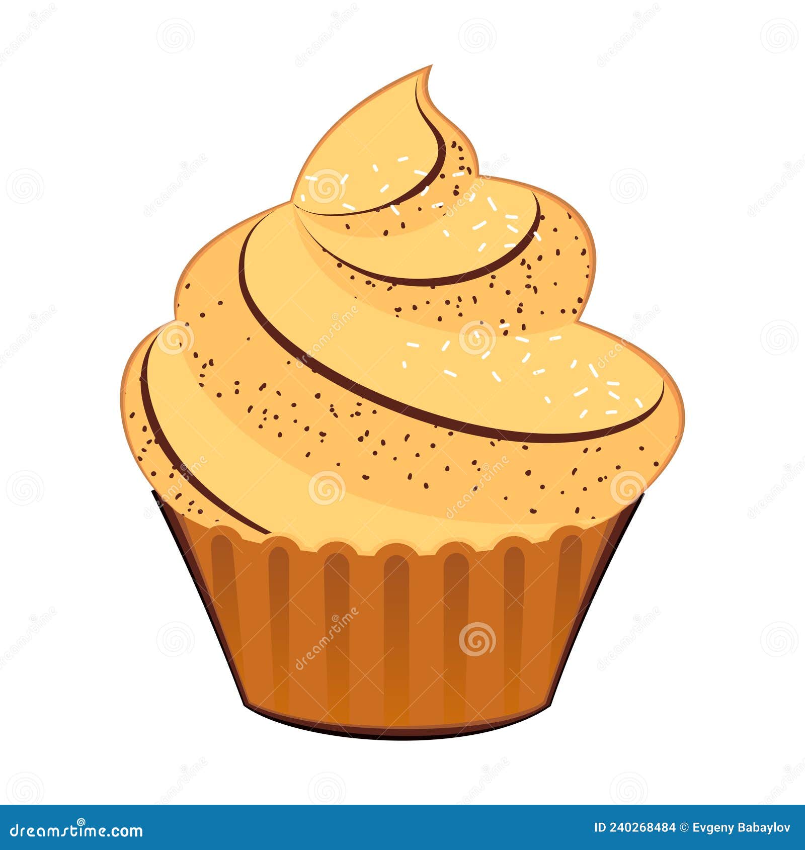 Realistic Small Cream Cakes Against White Background - Vector Stock ...