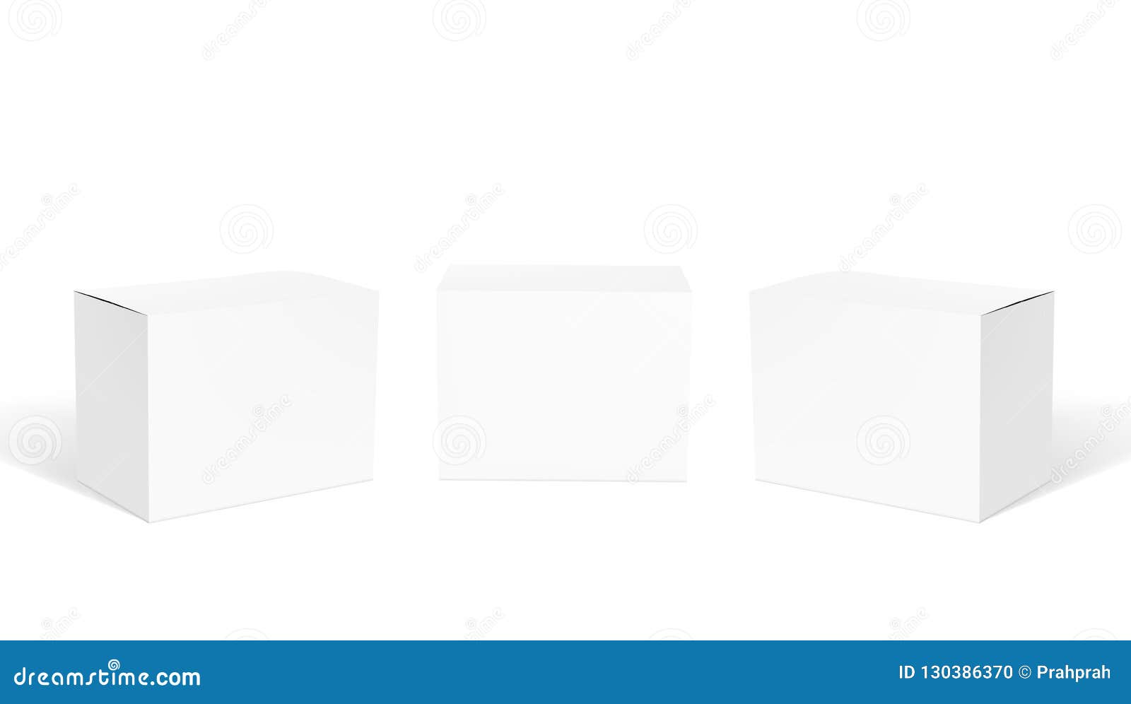 Realistic Small White Clear Cardboard Boxes Set Stock Illustration ...