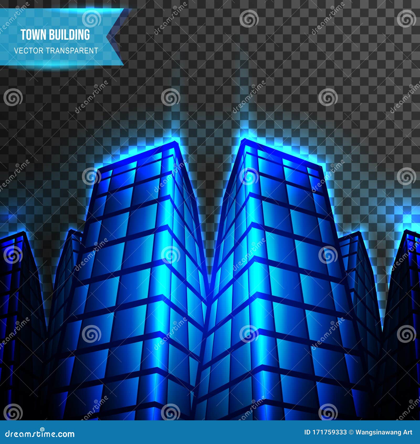 Realistic Smart City. Town Building Stock Image - Image of element ...