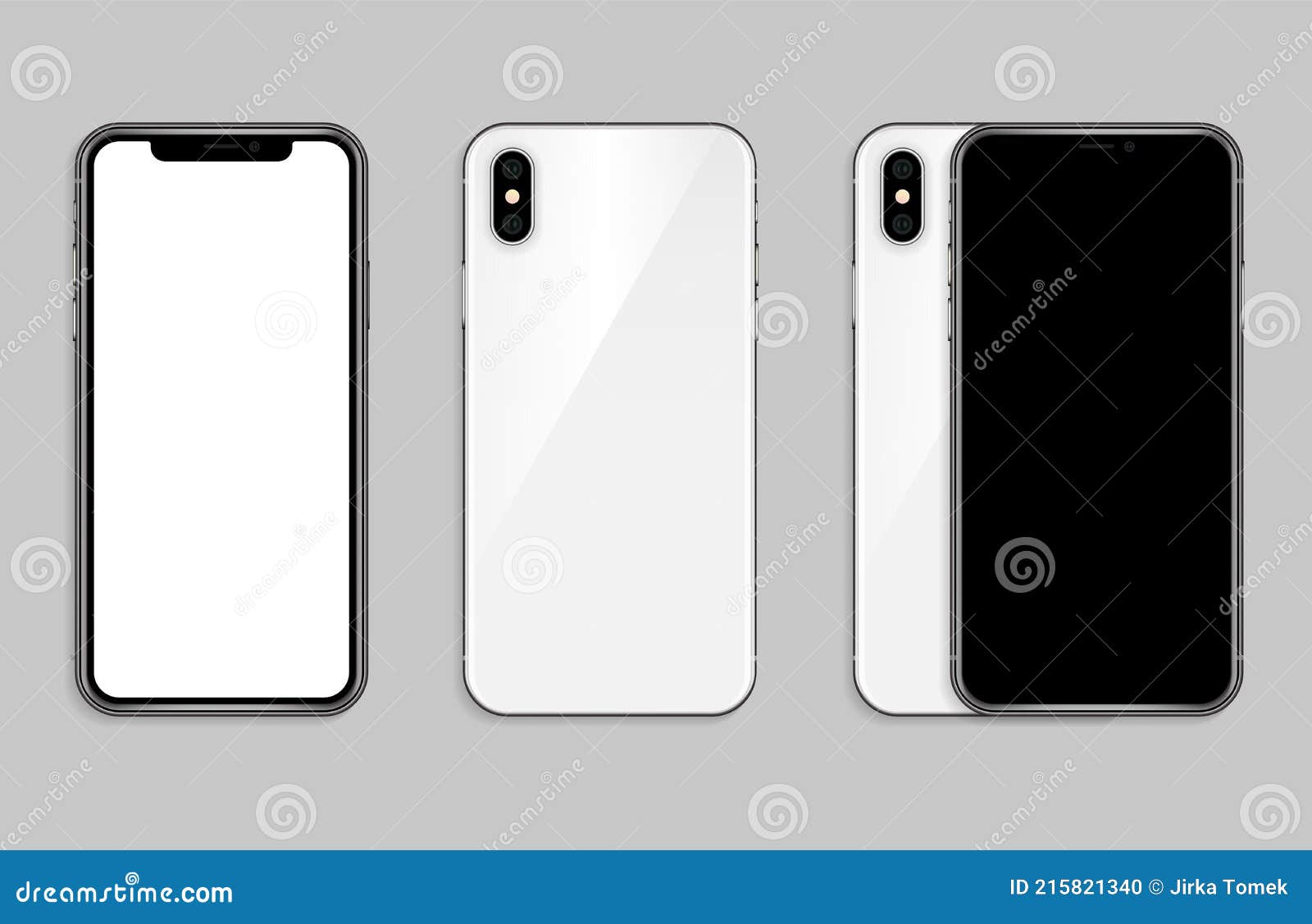 Realistic Smart Phone Mockup. Cellphone Frame with Blank Display ...