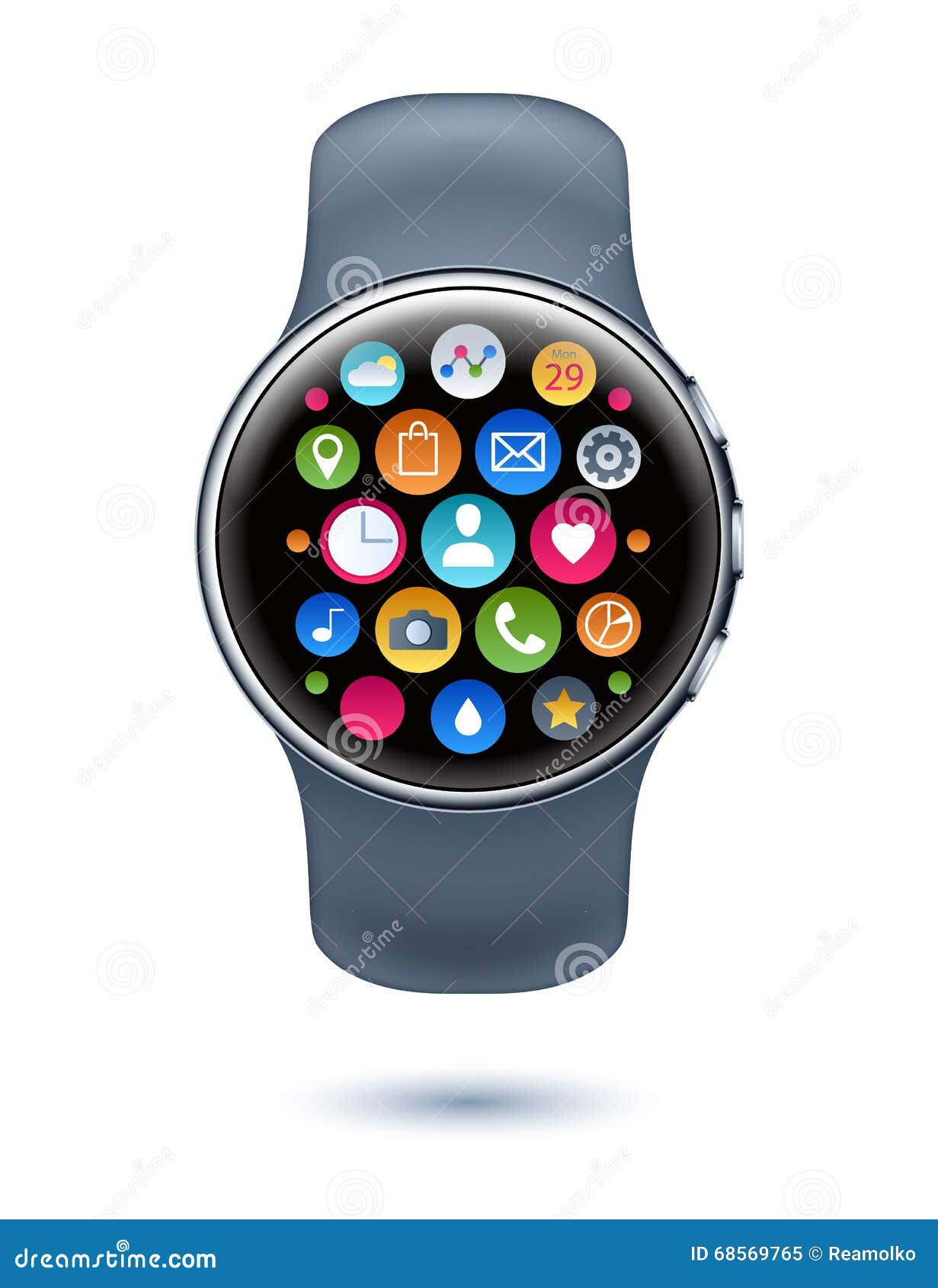 Realistic Smart Watch Template Vector Illustration. Stock Vector ...