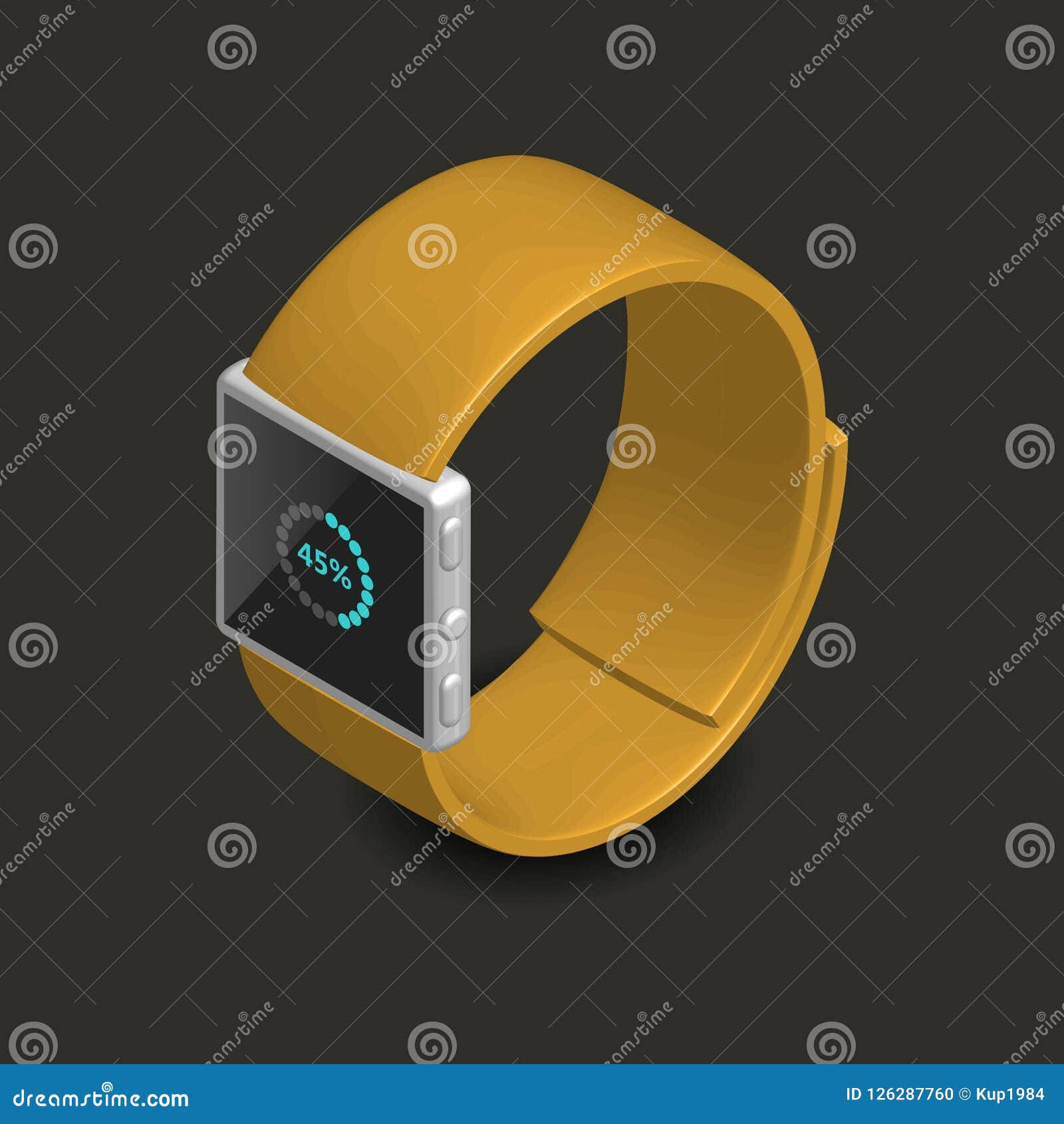 Smart Watch in 3D, Vector Illustration. Stock Vector - Illustration of ...