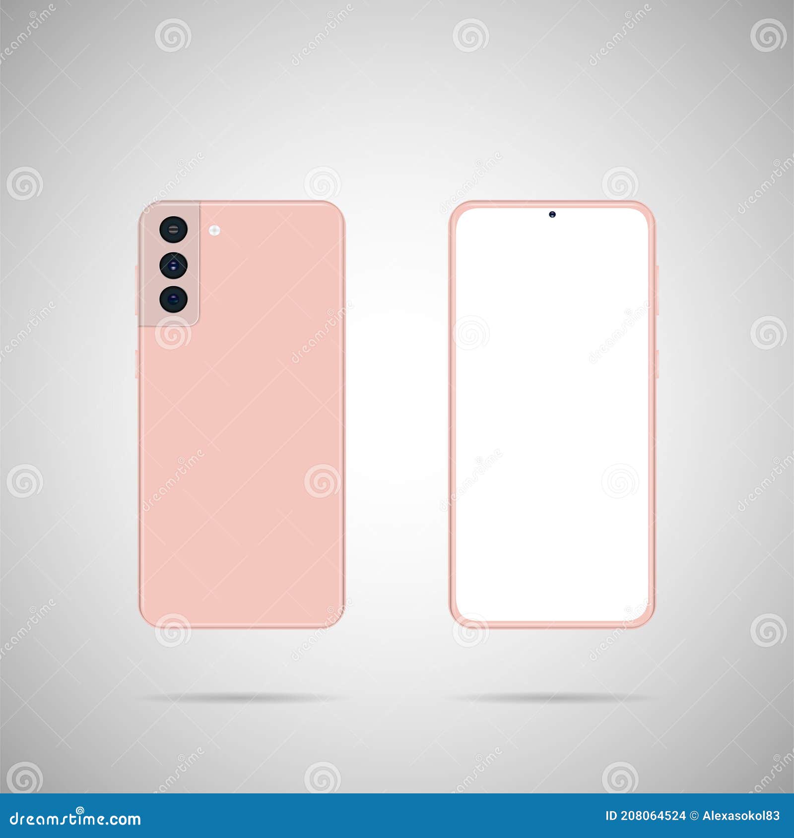 Realistic Smartphone with Back and Front Illustration Stock Vector ...