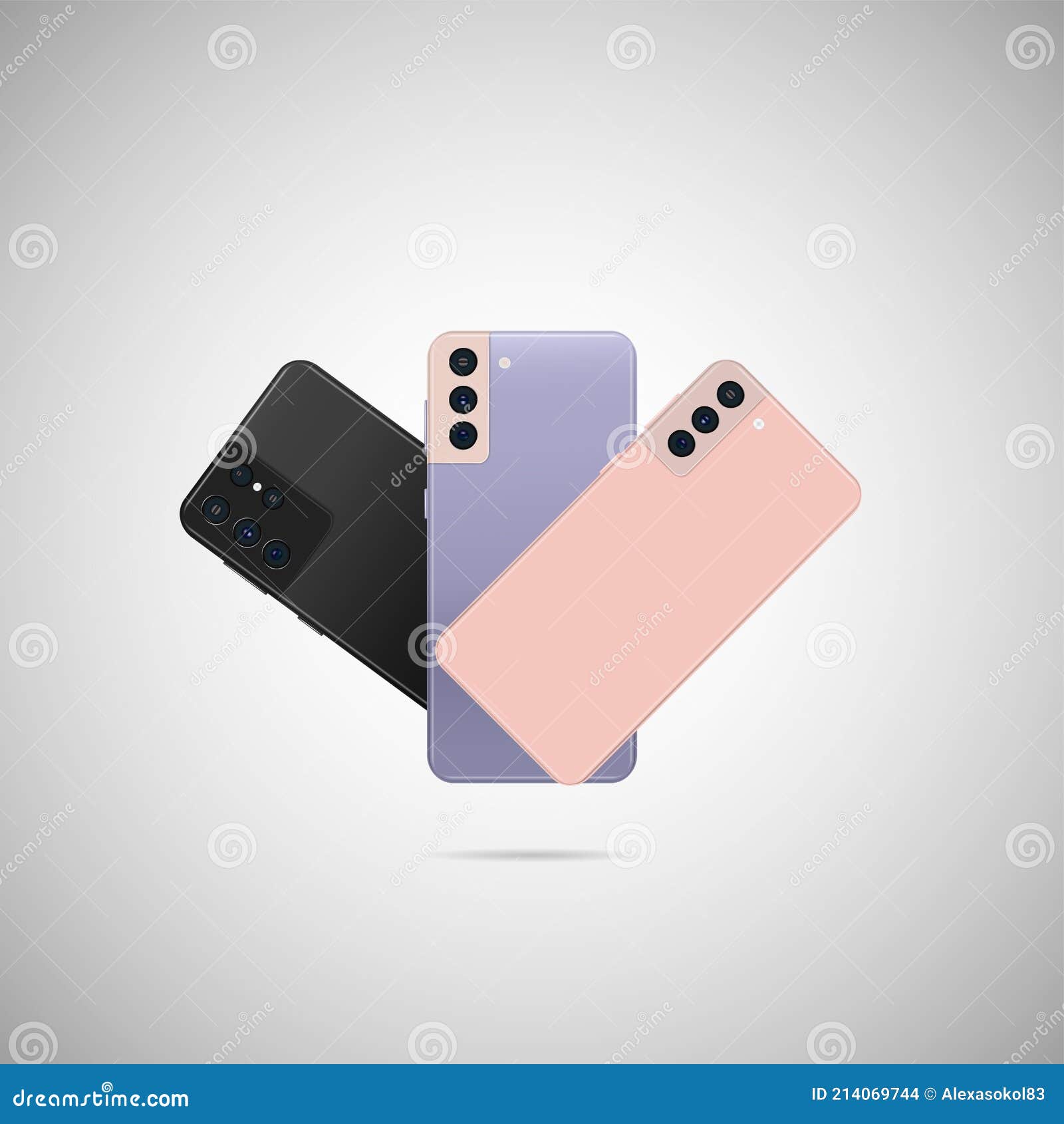 Realistic Smartphone with Back Illustration Stock Vector - Illustration ...