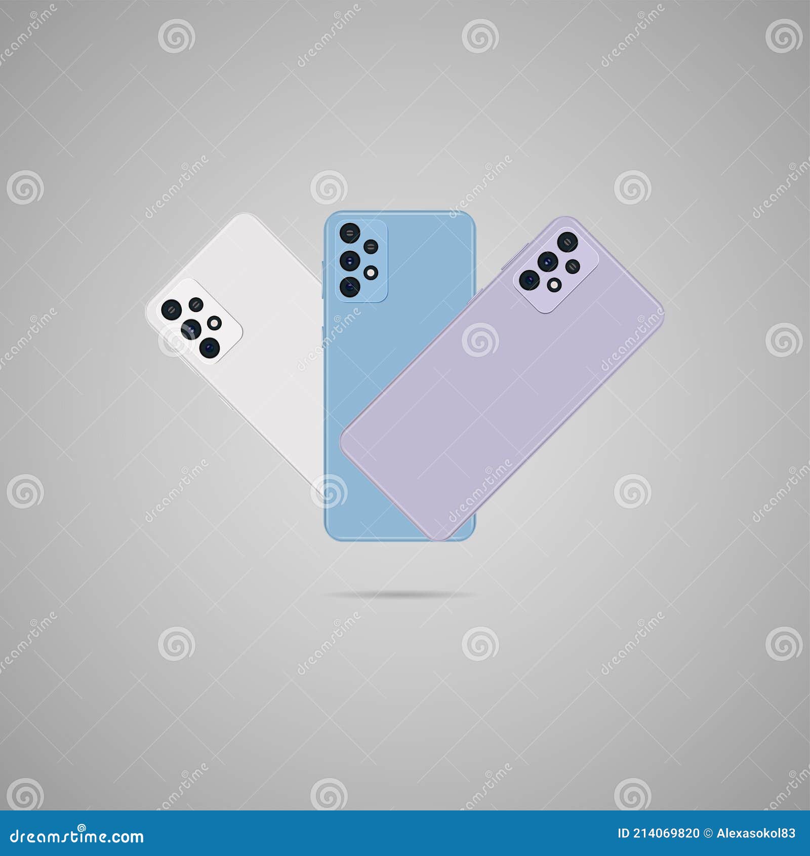 Realistic Smartphone with Back Illustration Stock Vector - Illustration ...