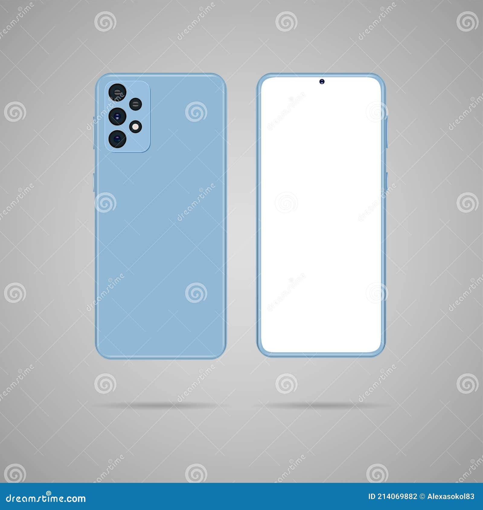 Realistic Smartphone with Back Illustration Stock Vector - Illustration ...