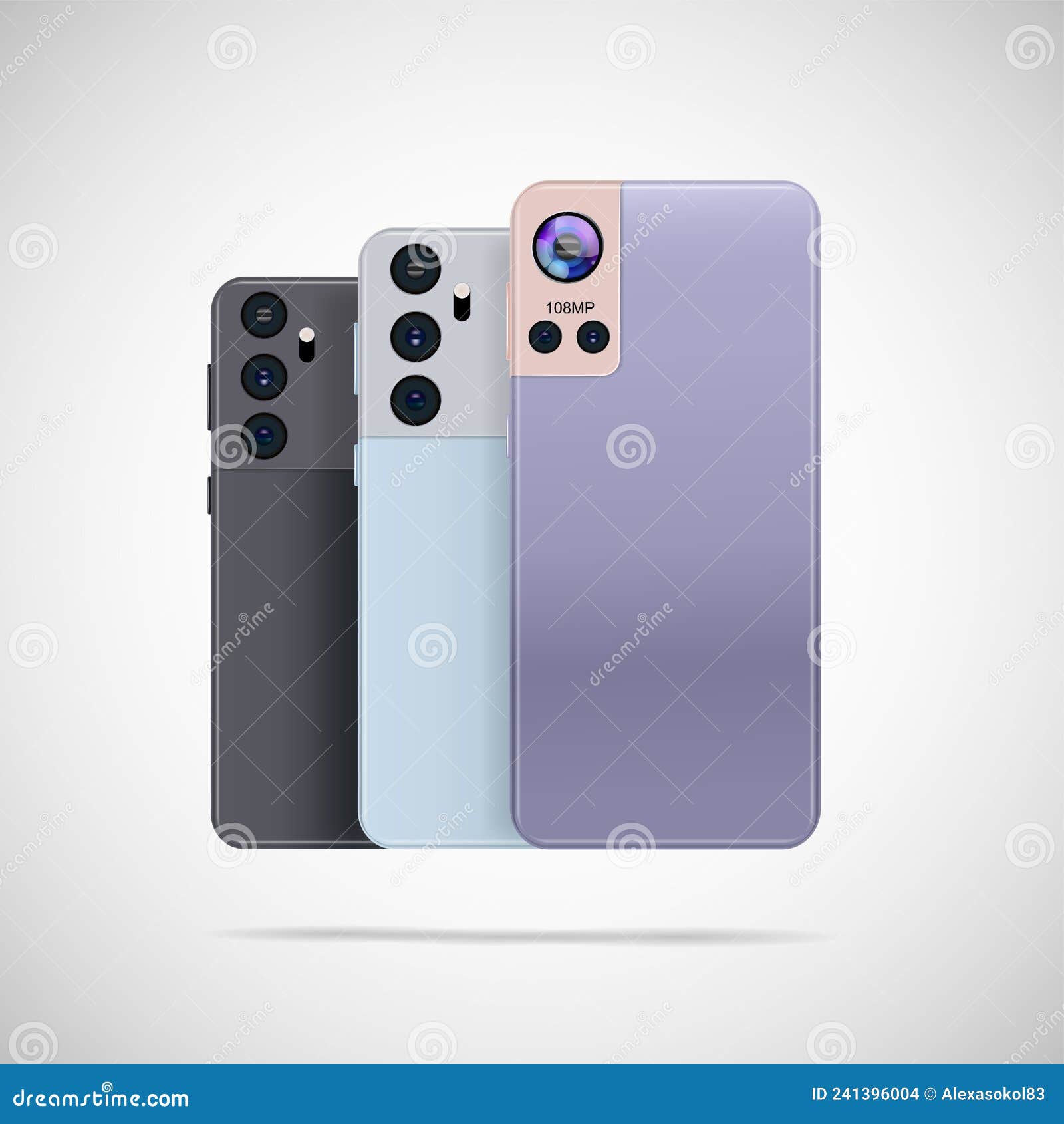 Realistic Smartphone with Back Illustration. Vector Illustration Stock ...