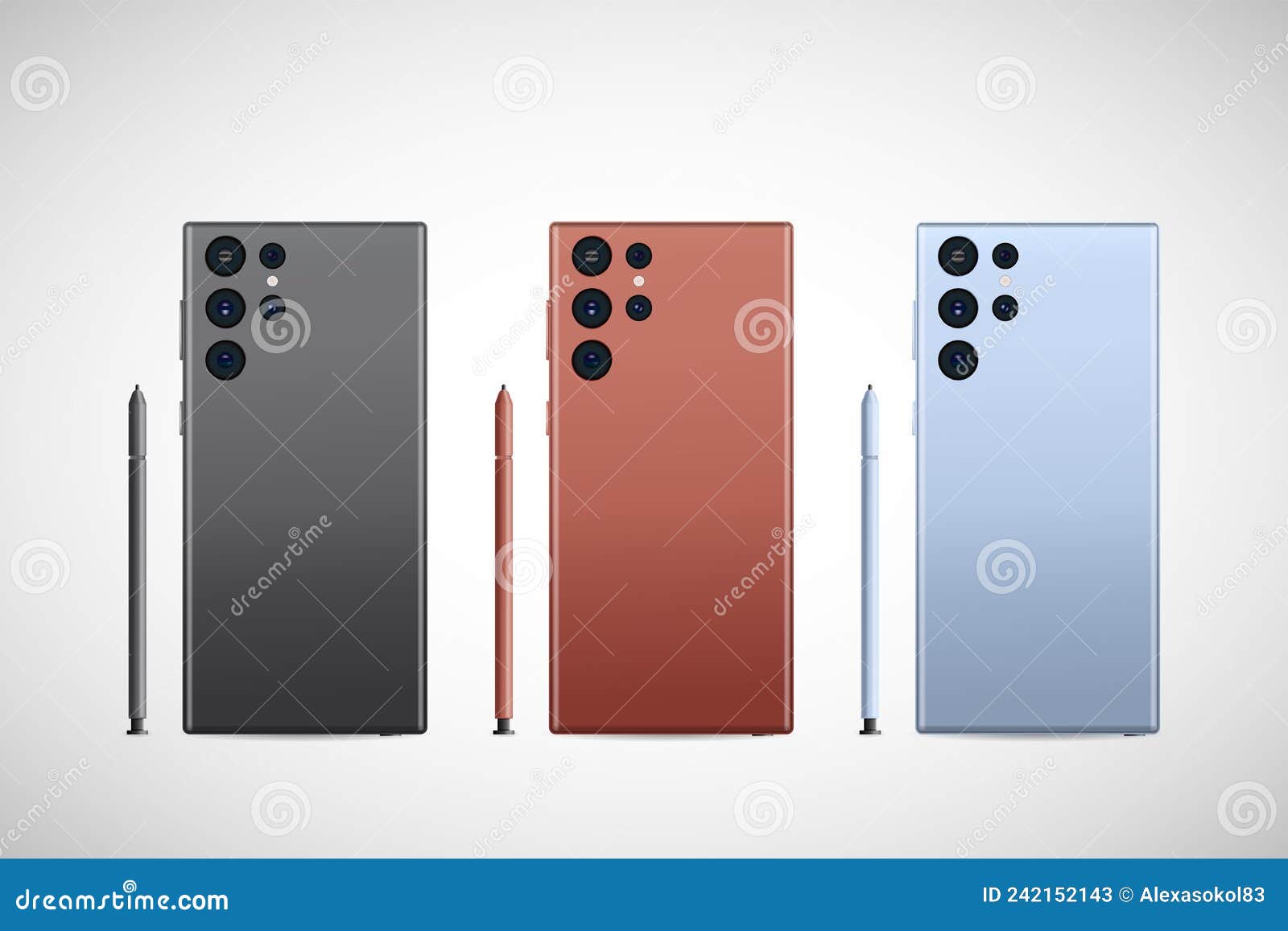 Realistic Smartphone with Back Illustration. Stock Vector ...