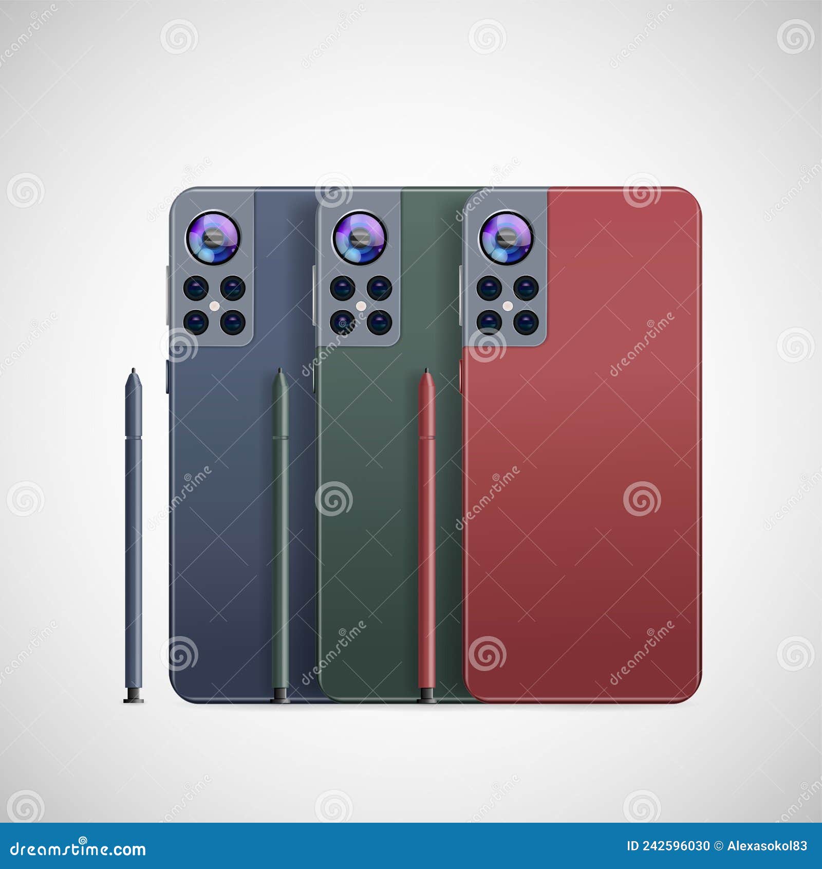 Realistic Smartphone with Back Illustration Stock Vector - Illustration ...