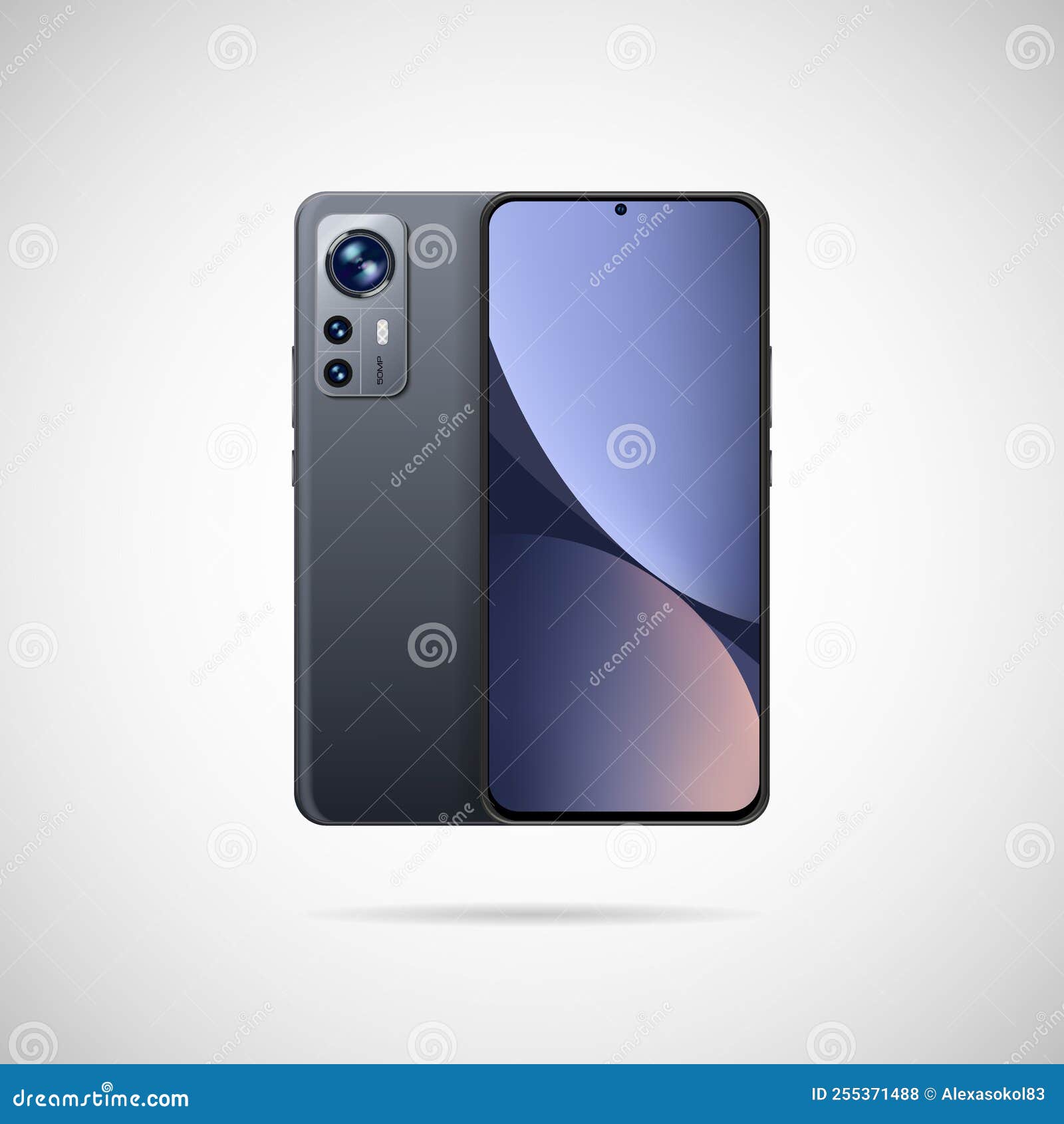 Realistic Smartphone with Back Illustration. Stock Illustration ...