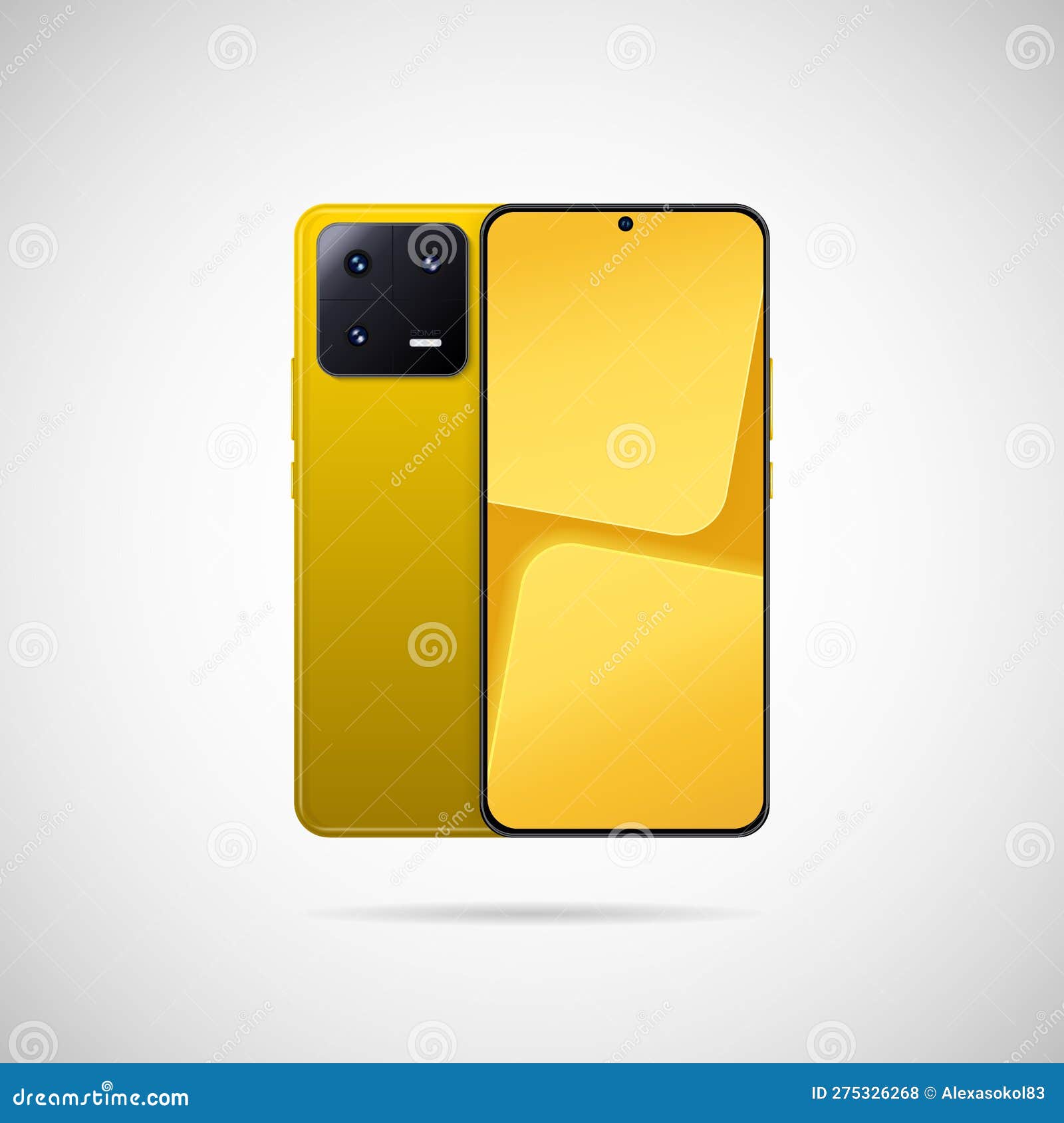 Realistic Smartphone with Back Illustration Stock Vector - Illustration ...