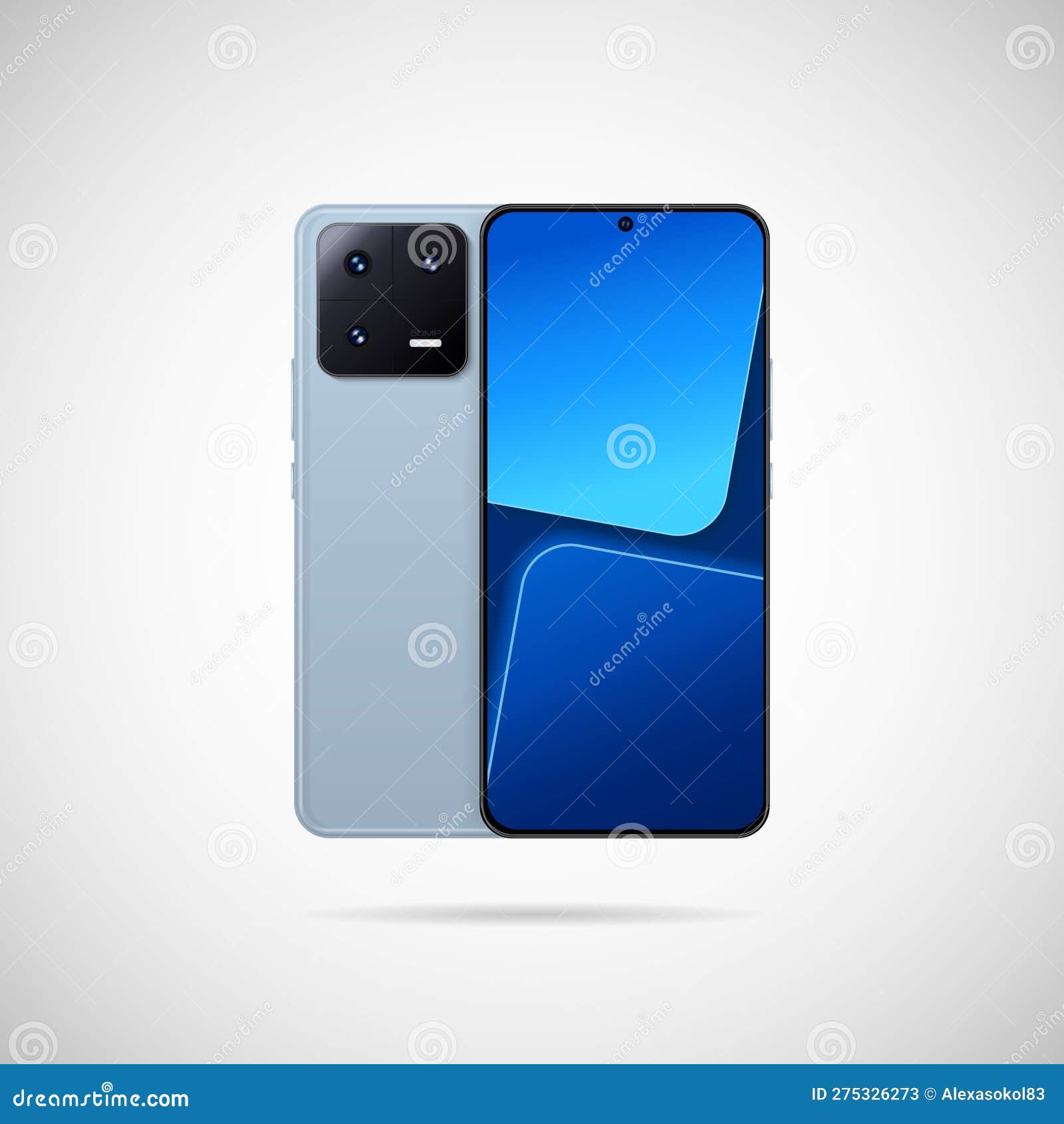 Realistic Smartphone with Back Illustration Stock Vector - Illustration ...