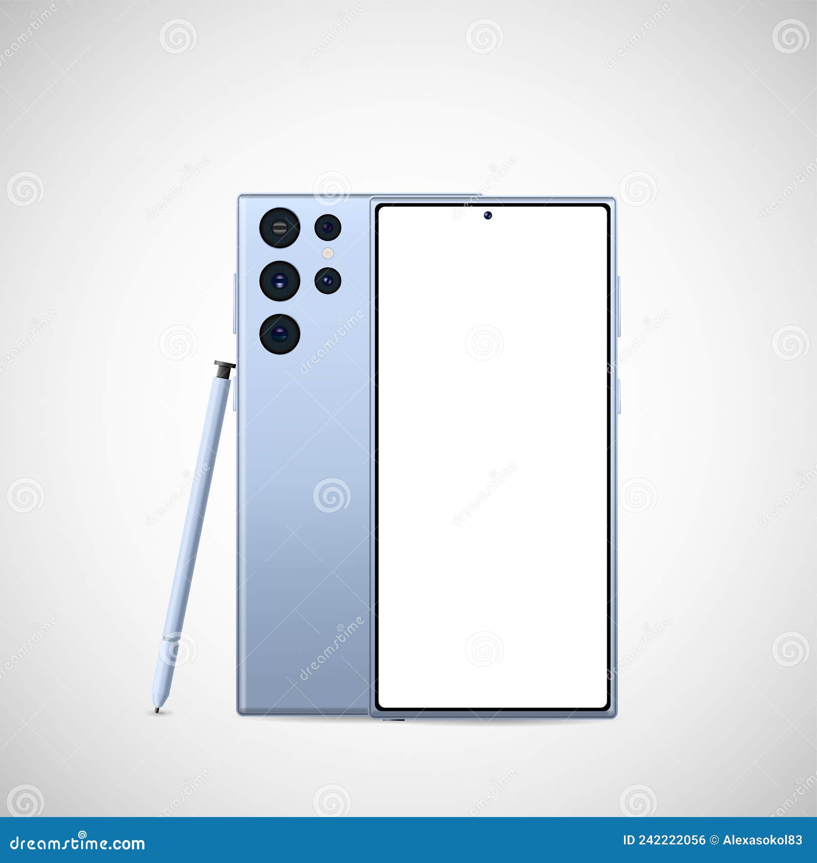 Realistic Smartphone with Back Illustration. Vector Illustration Stock ...