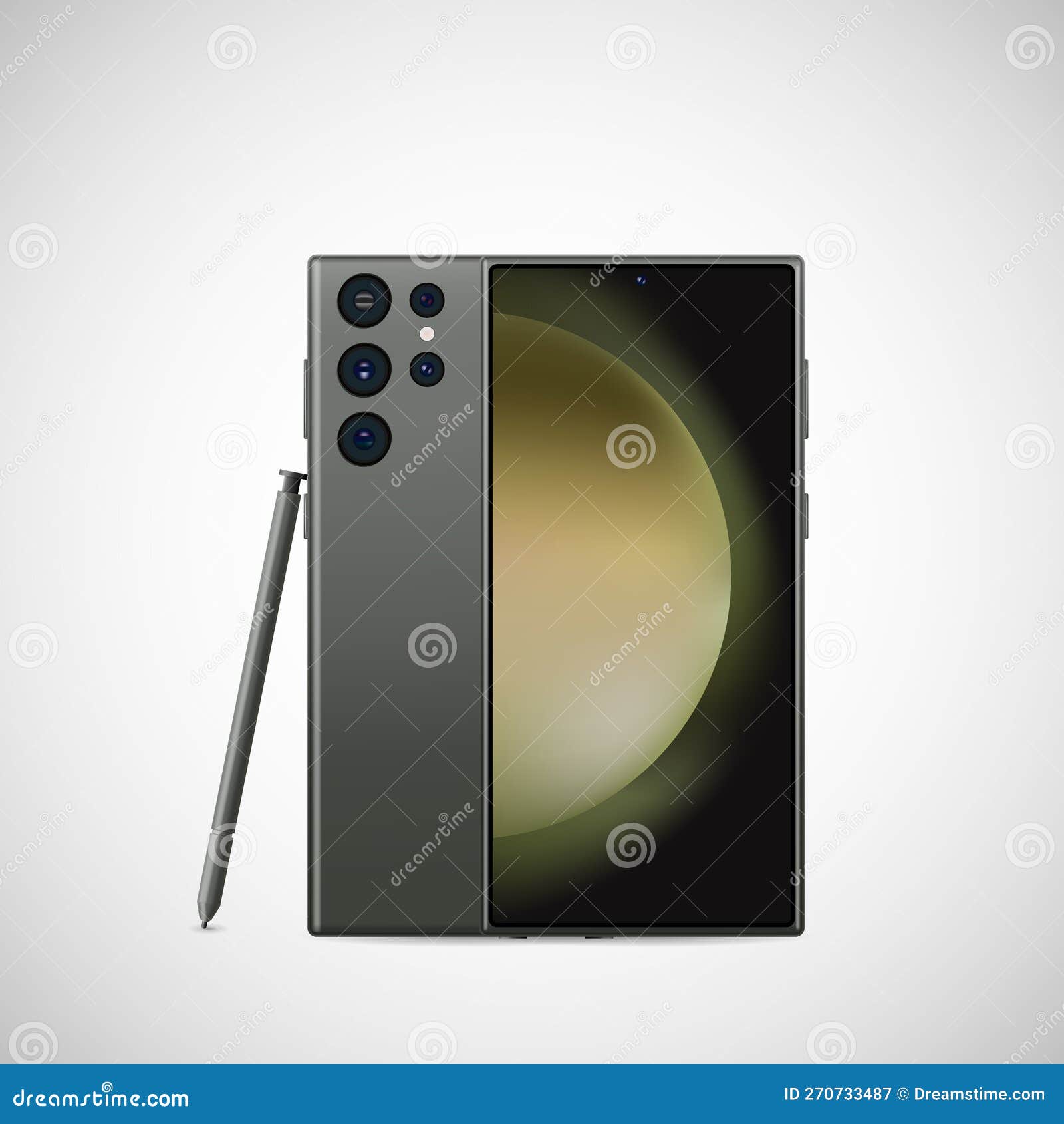 Realistic Smartphone with Back Illustration Stock Illustration ...