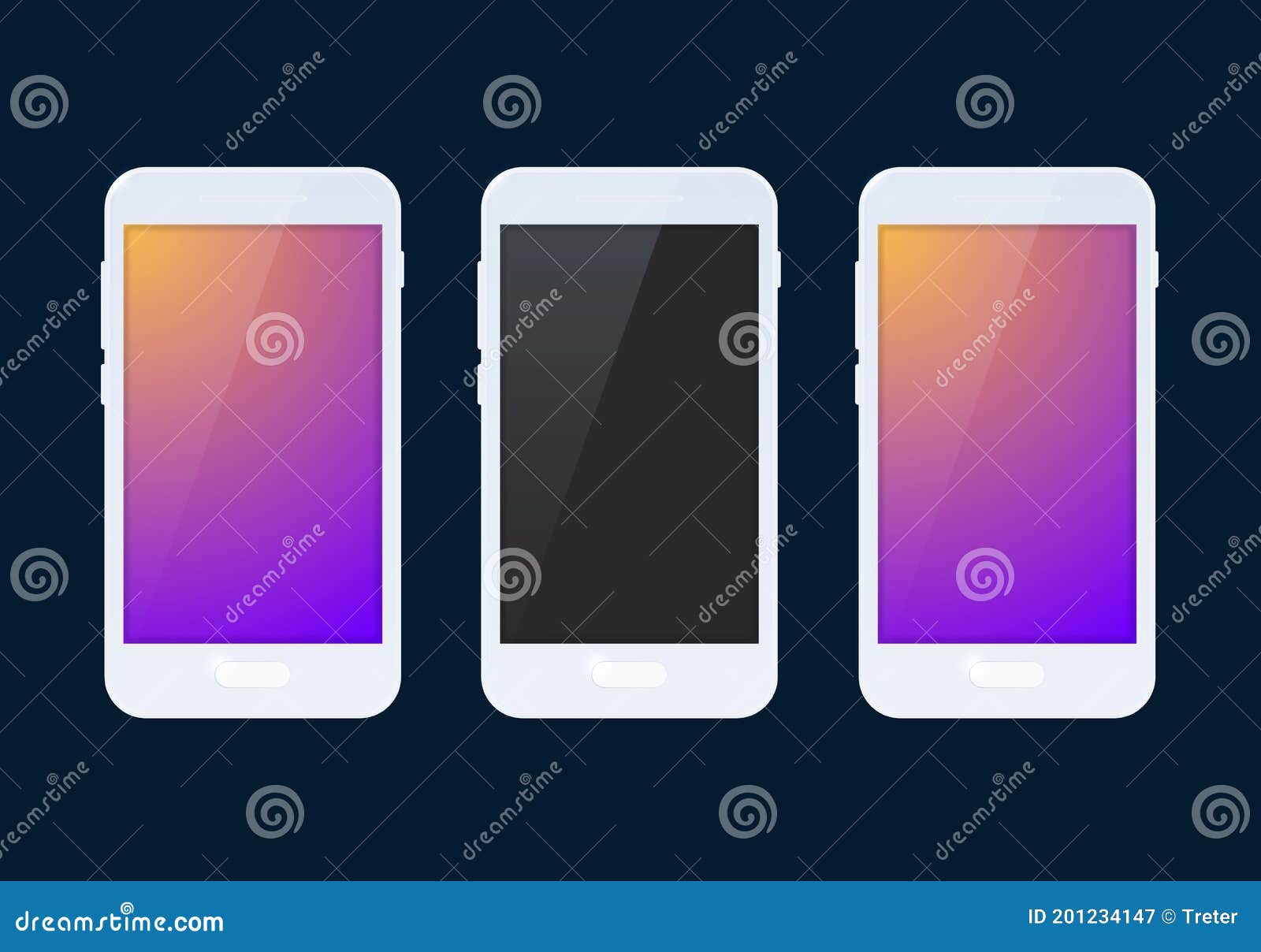 Realistic Smartphone , Black Color . Perspective View . Isolated Vector ...