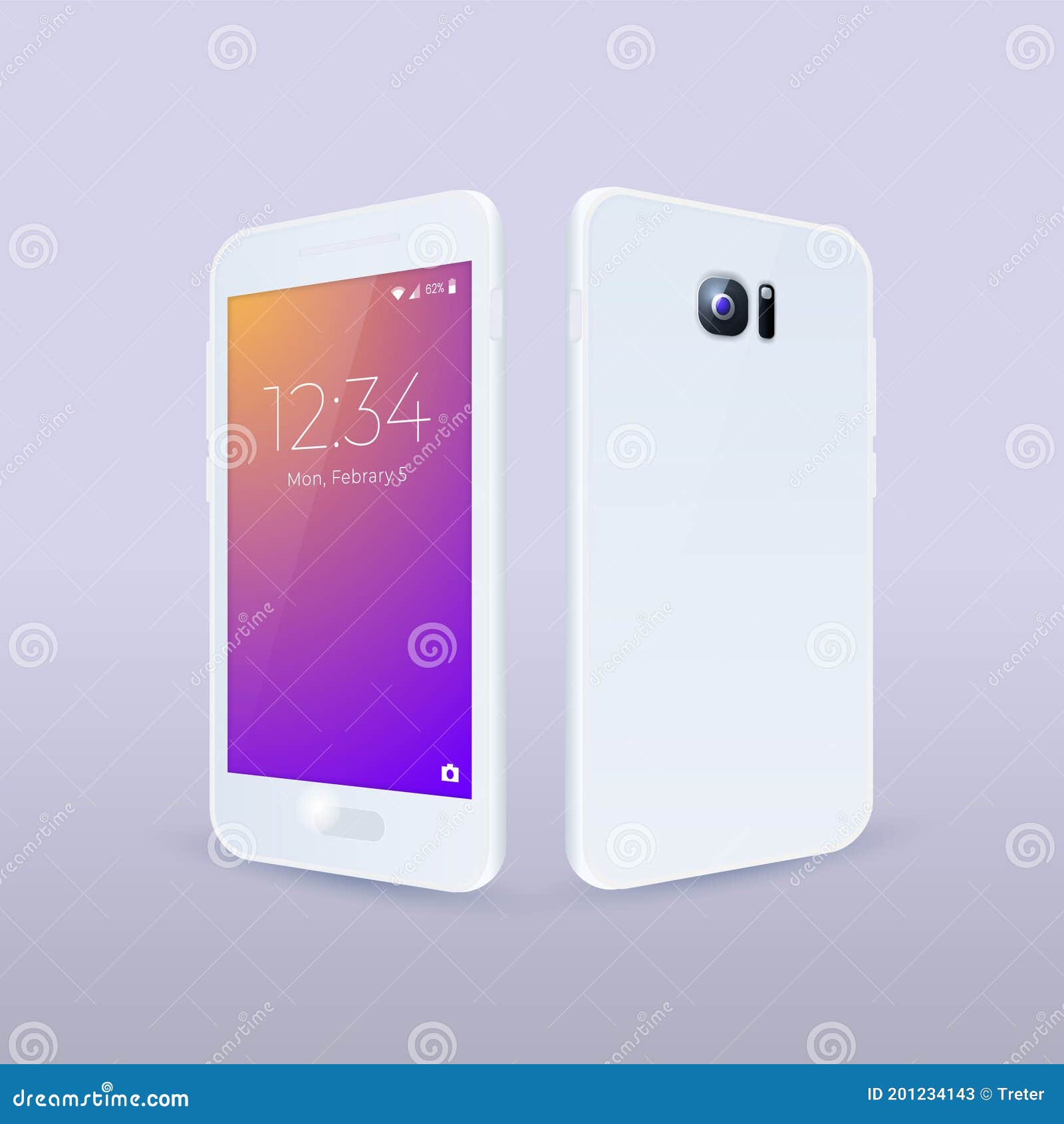 Realistic Smartphone , Black Color . Perspective View . Isolated Vector ...