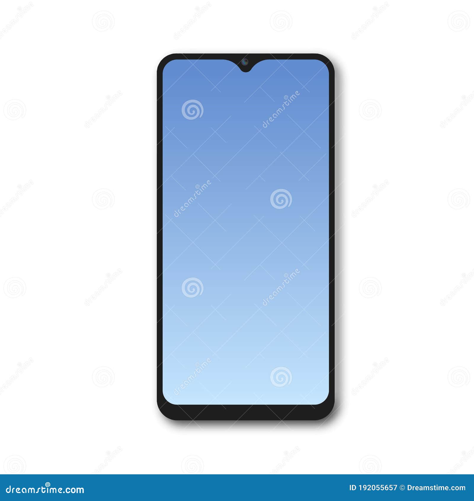 Realistic Smartphone with Blue Gradient Screen. Vector Stock ...