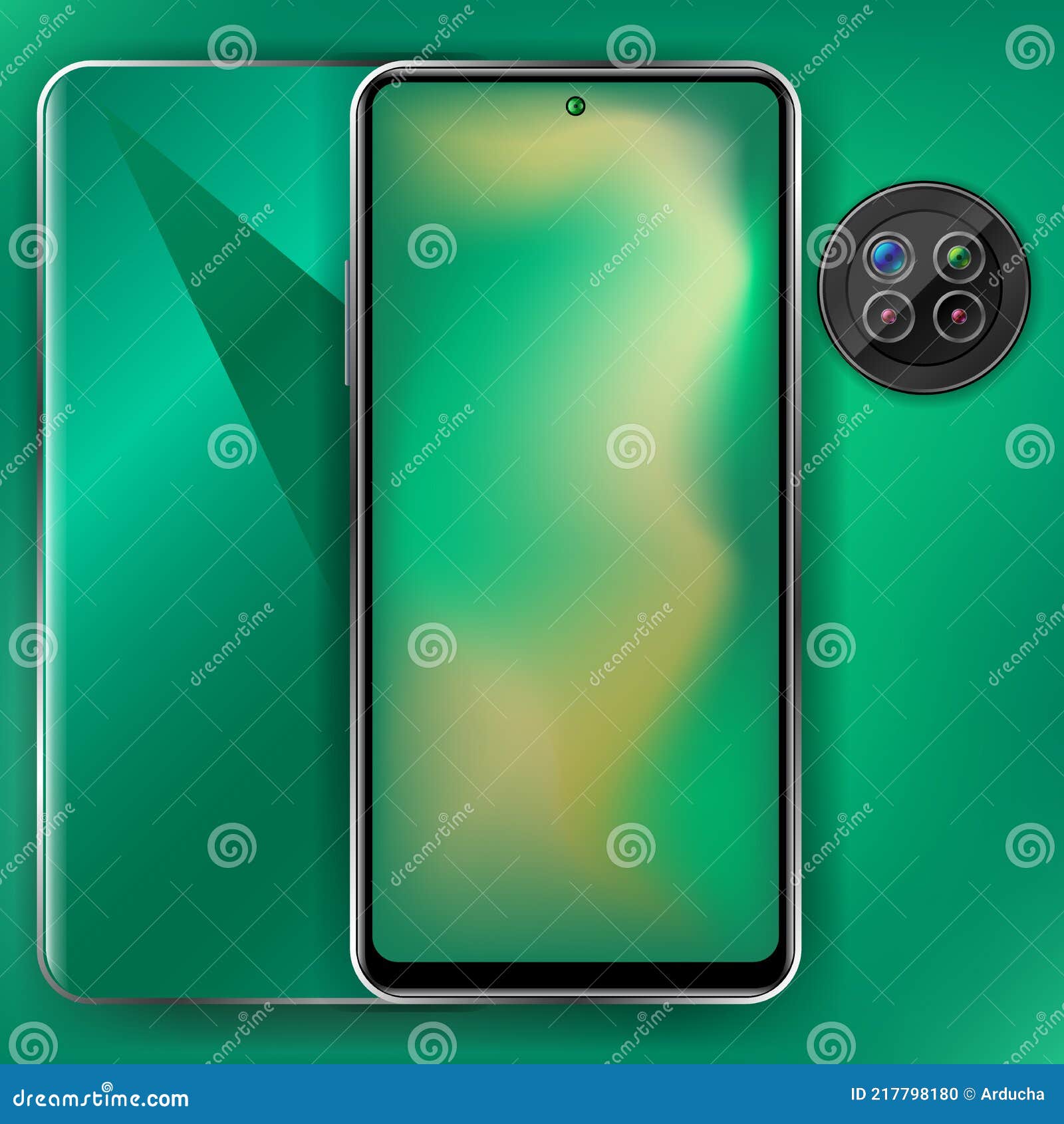 Realistic Smartphone Design. Three Dimensions Technology Design Stock ...