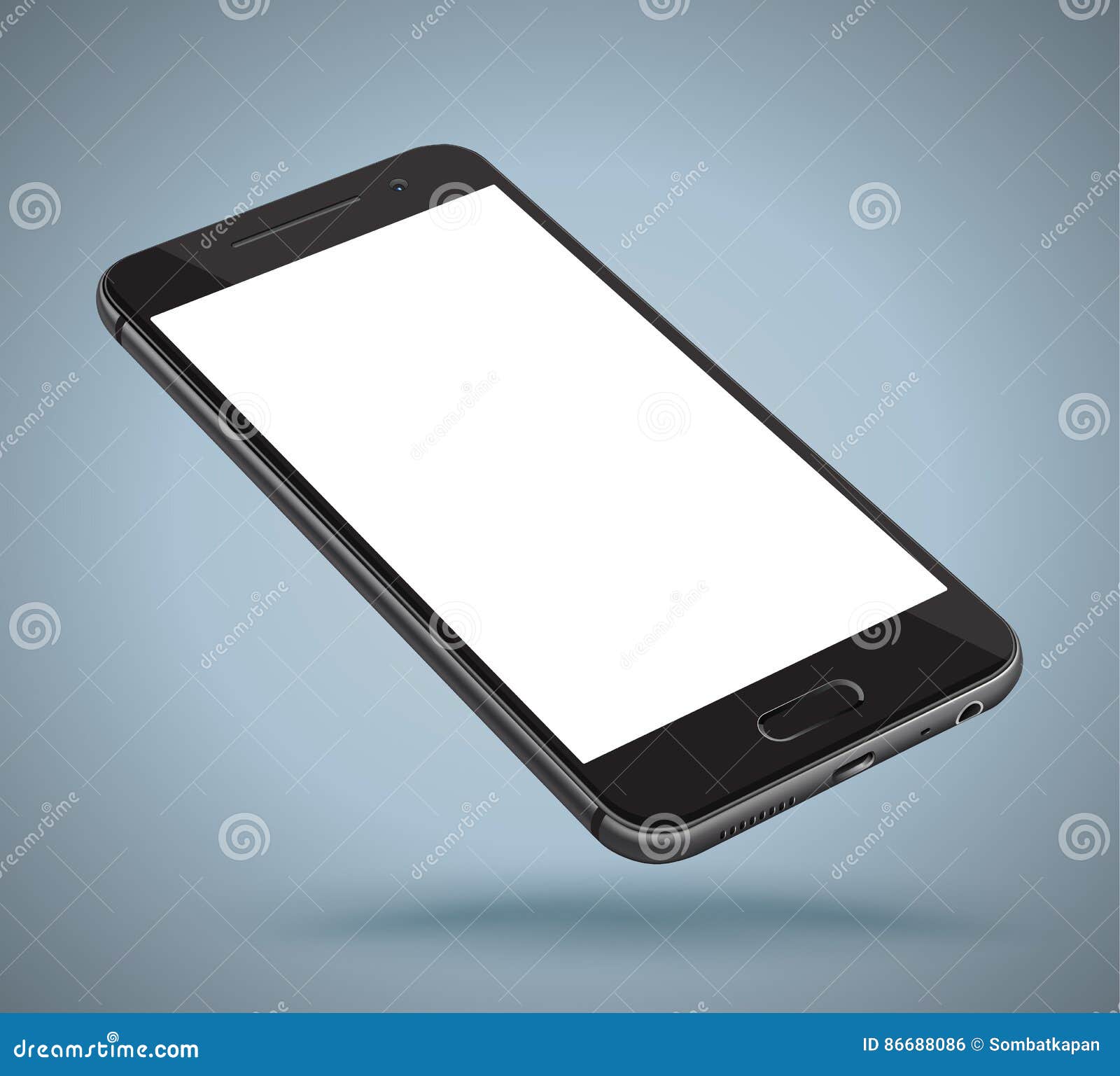 Realistic smartphone stock vector. Illustration of glossy - 86688086