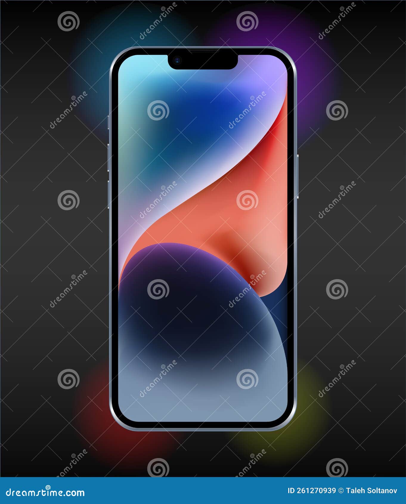 Realistic Smartphone Frame Design. Black Background Stock Vector ...