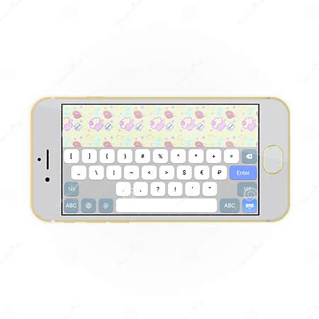 Realistic Smartphone with Keyboard on Screen in Horizontal Position ...