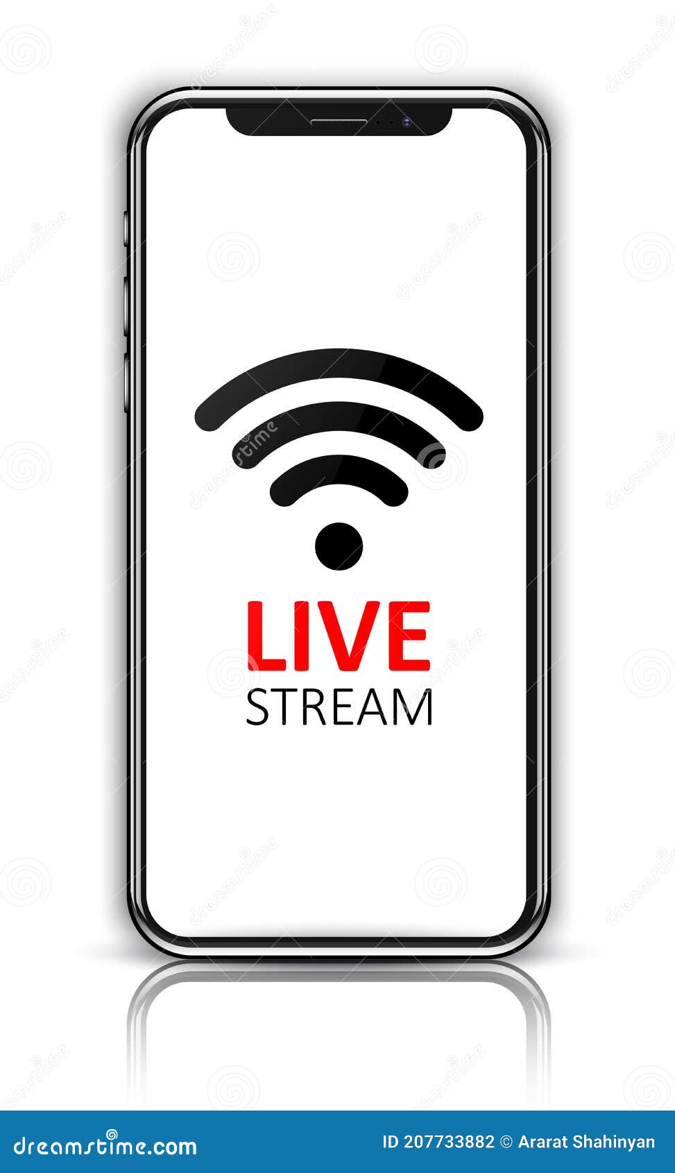 Realistic Smartphone. Live Stream. Smartphone. Stock Vector Stock ...
