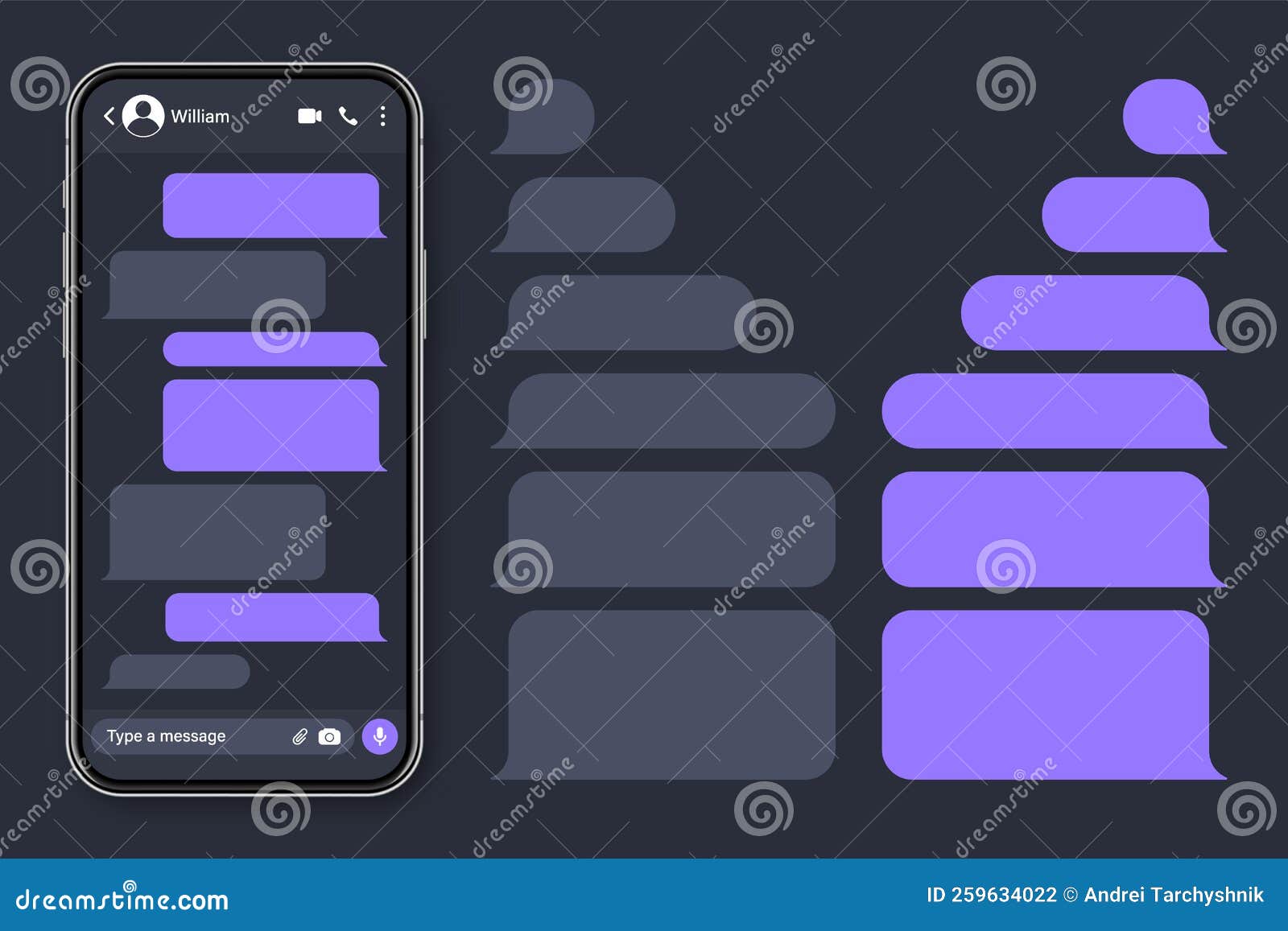 Realistic Smartphone with Messaging App. Blank SMS Text Frame Stock ...