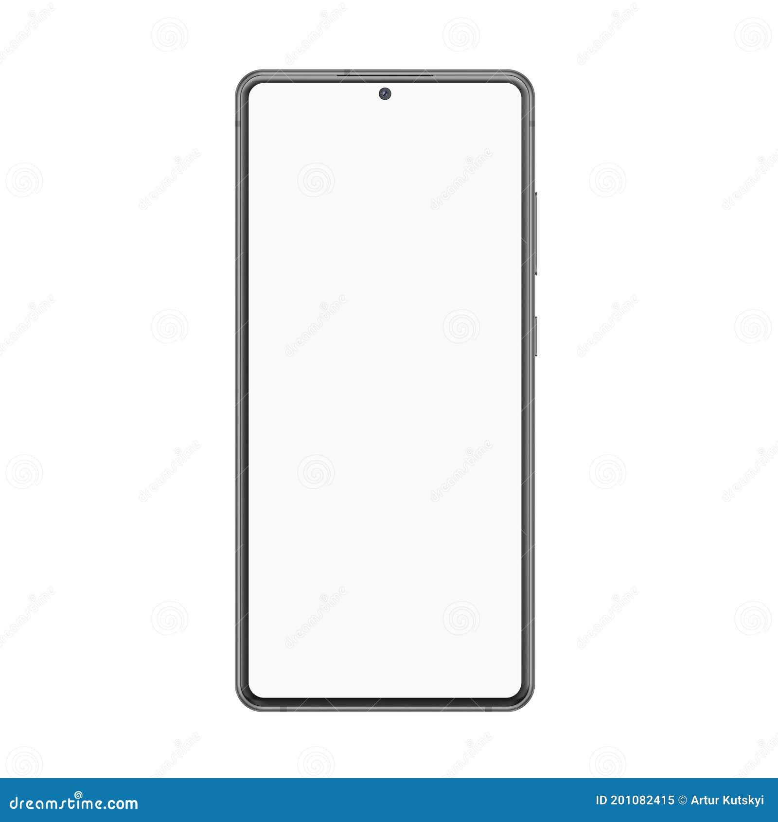 Realistic Smartphone Screen Template Isolated On Transparent Background ...