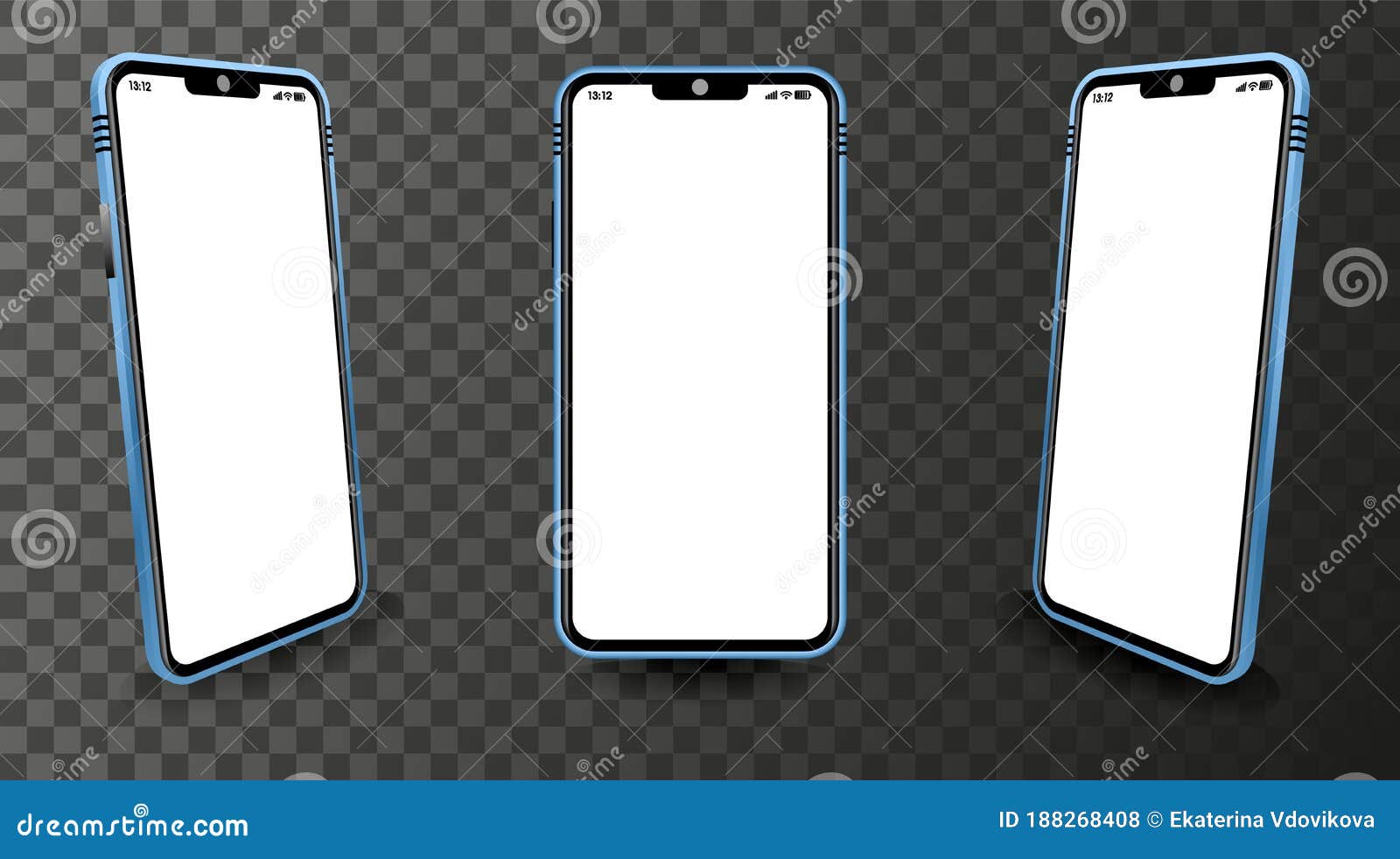 Realistic Smartphone Mockup. Cellphone Color Frame, Blank Display ...