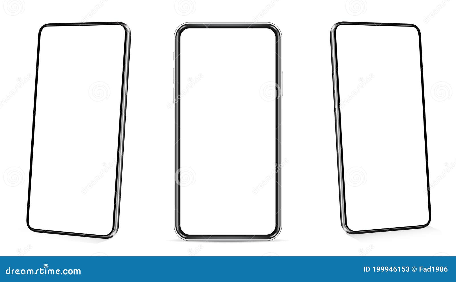 Realistic Smartphone Mockup. Cellphone Frame with Blank Display ...